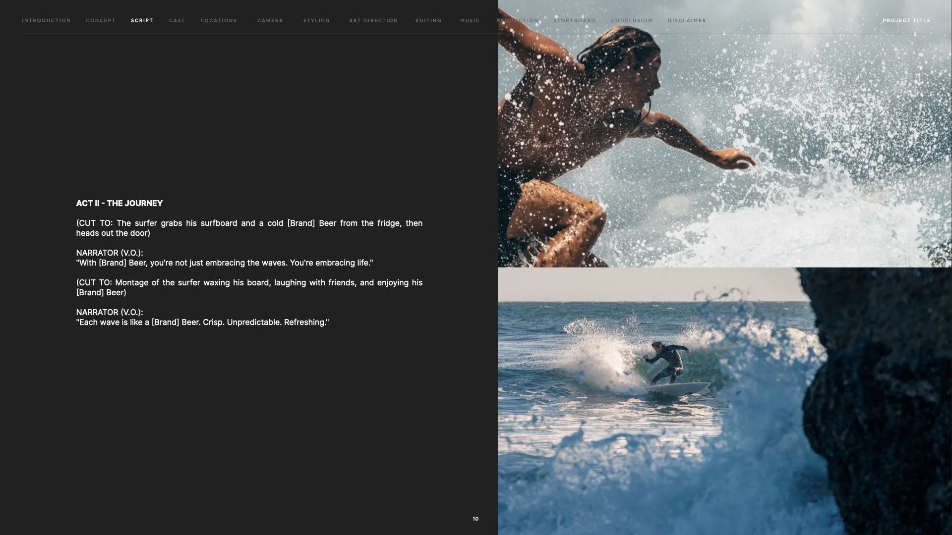 Director's Treatment Template - Surf's Up