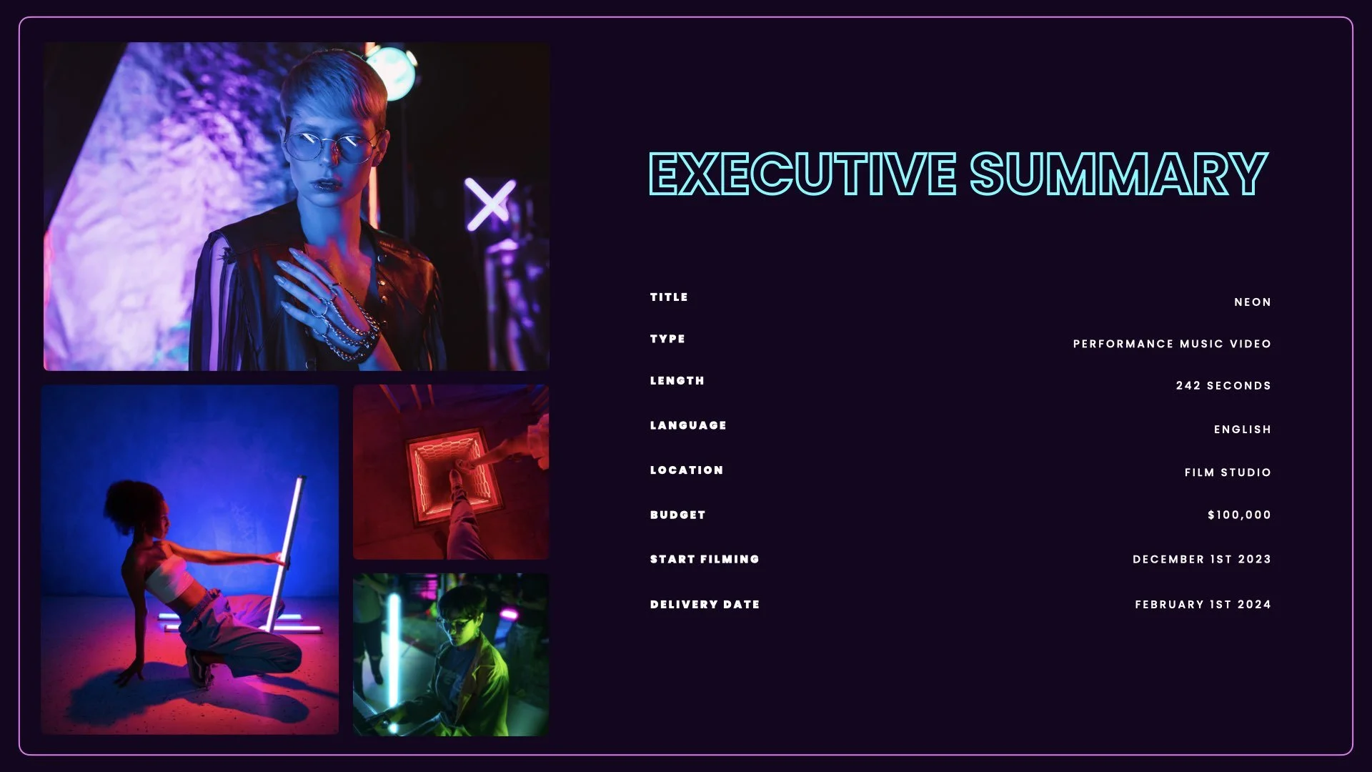 Music Video Treatment Template - Luminous