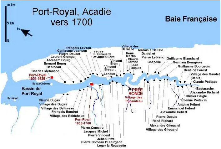 Early French settlements along the Annapolis River — Mapannapolis