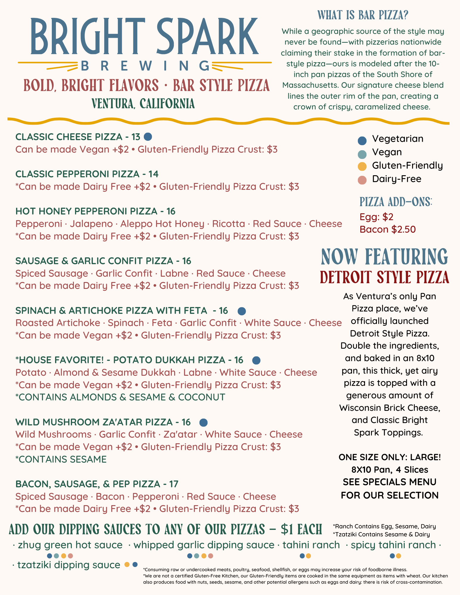 Menu — Bright Spark Brewing