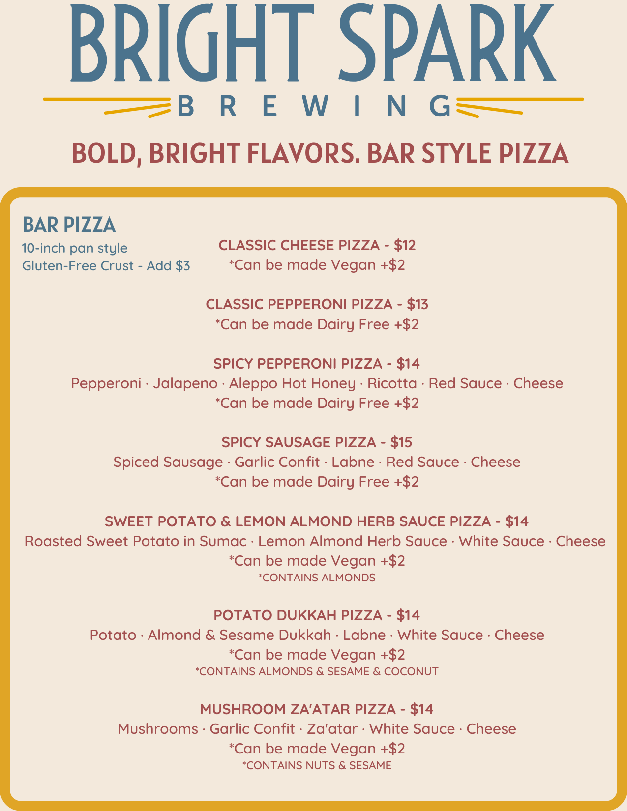 PIZZA PREVIEW — Bright Spark Brewing