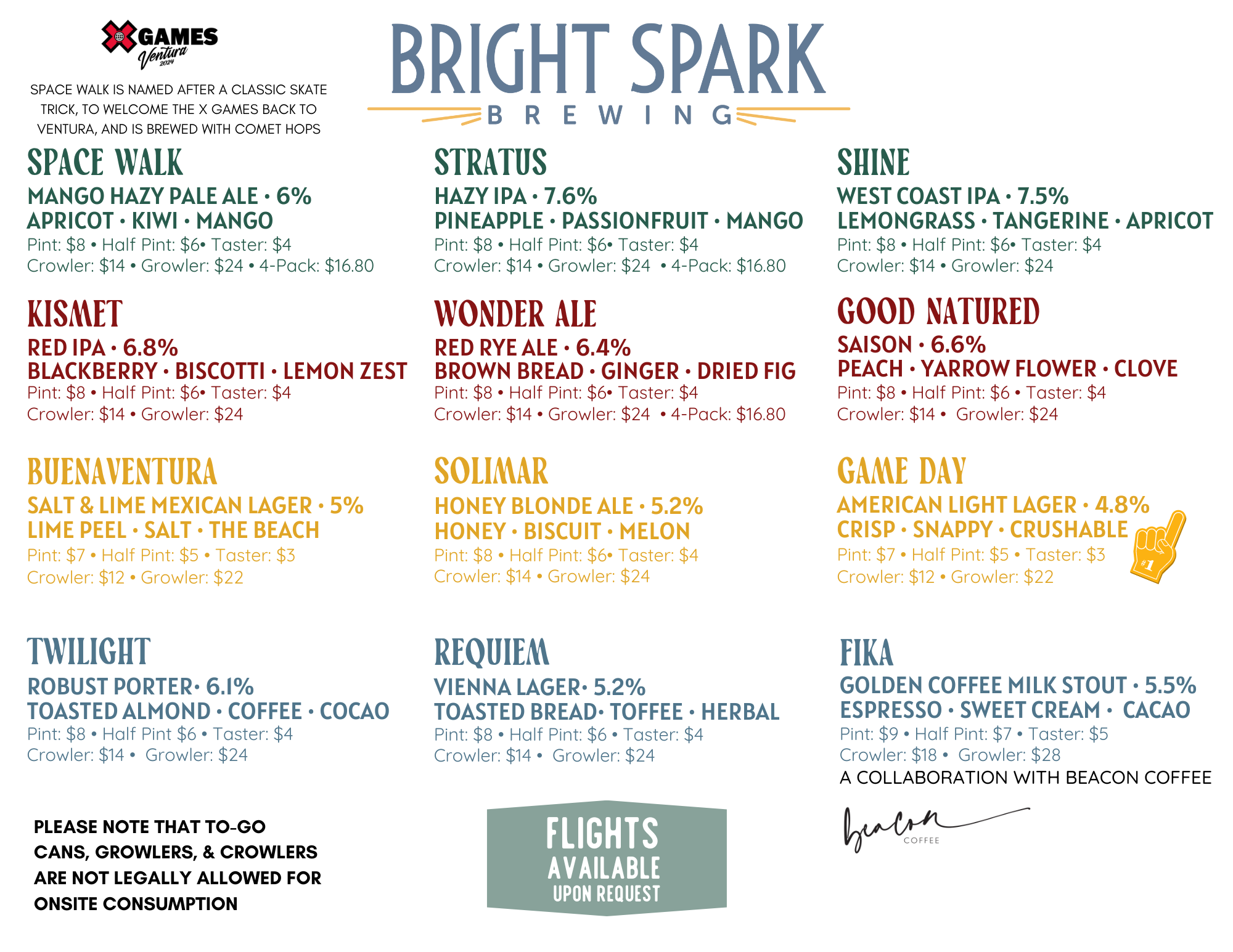 Our Beer — Bright Spark Brewing