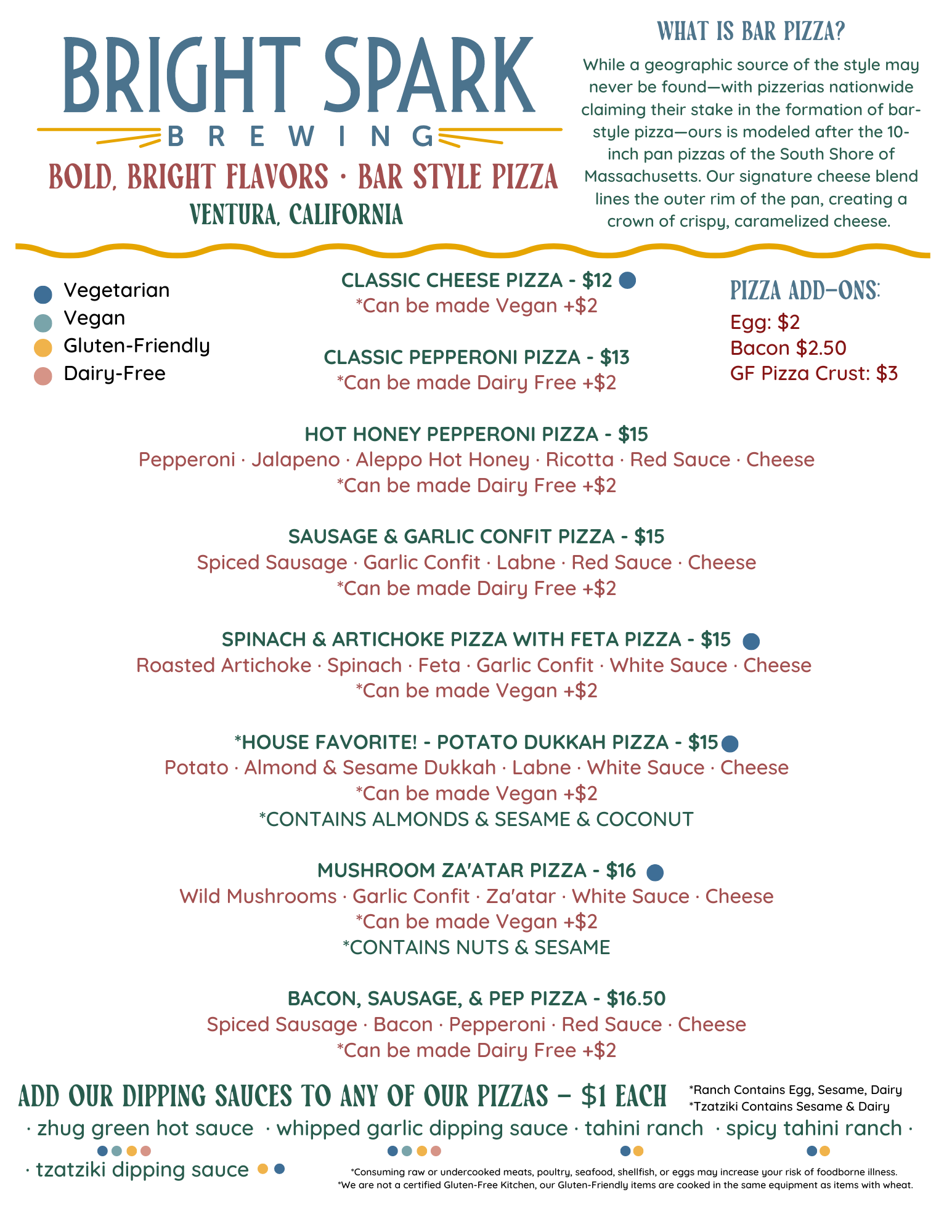 Menu — Bright Spark Brewing