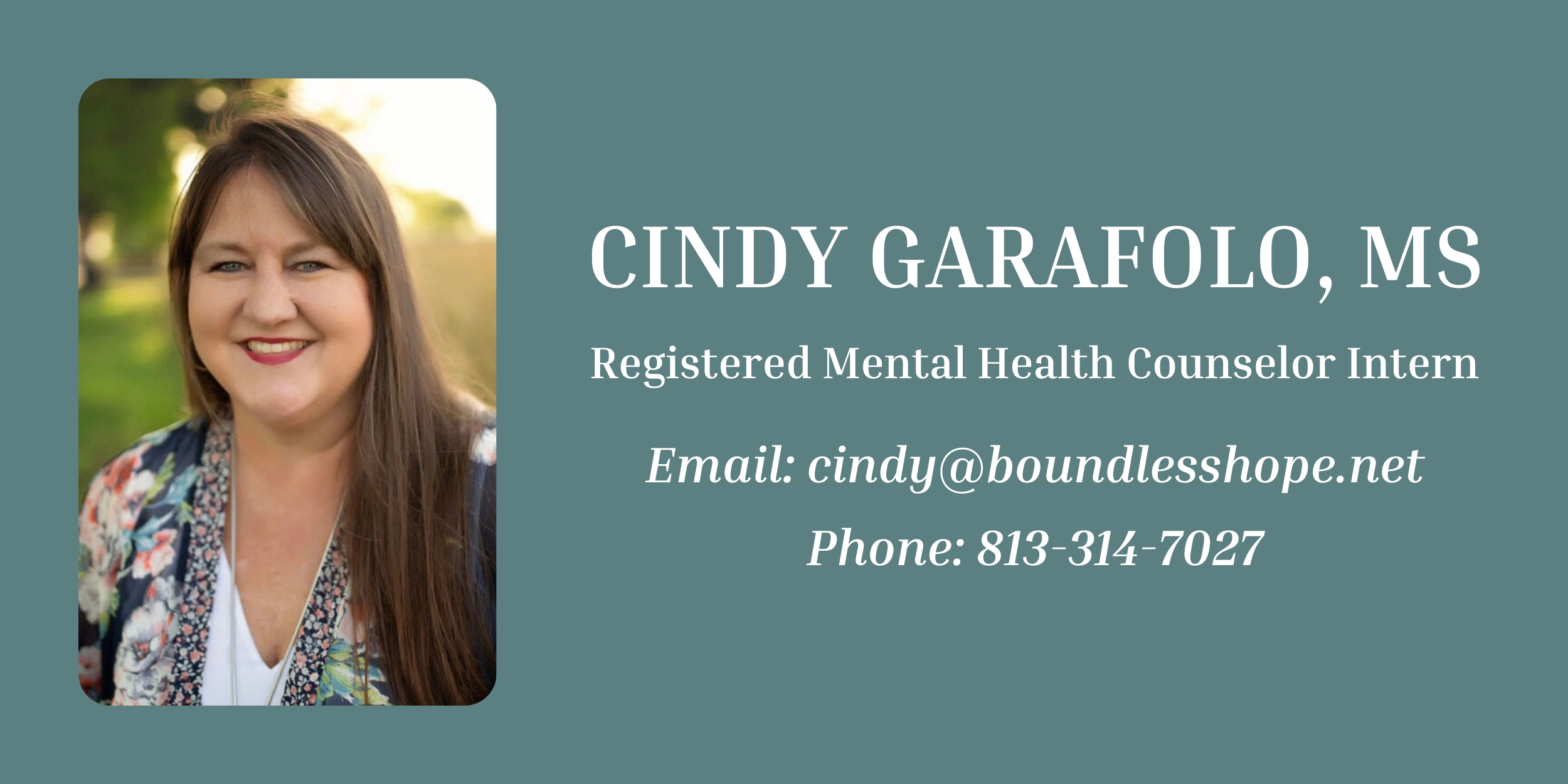 Cindy Garafalo | Counselor Intern in Florida | Boundless Hope Christian ...