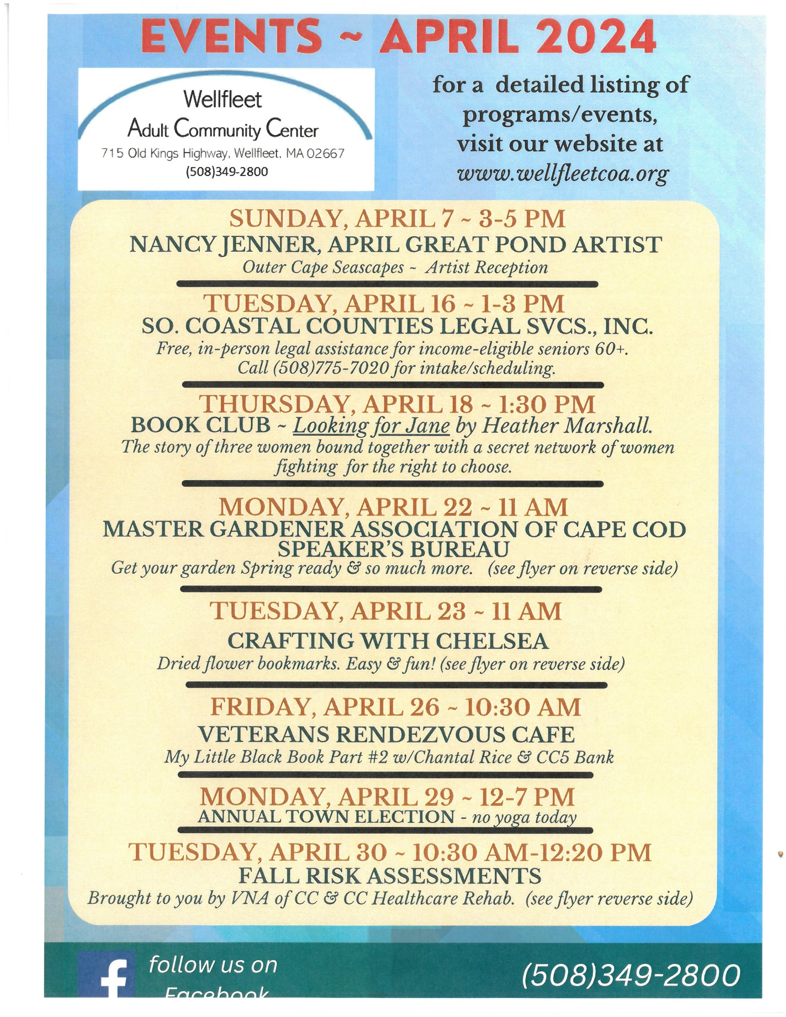 News and Announcements — Wellfleet Adult Community Center