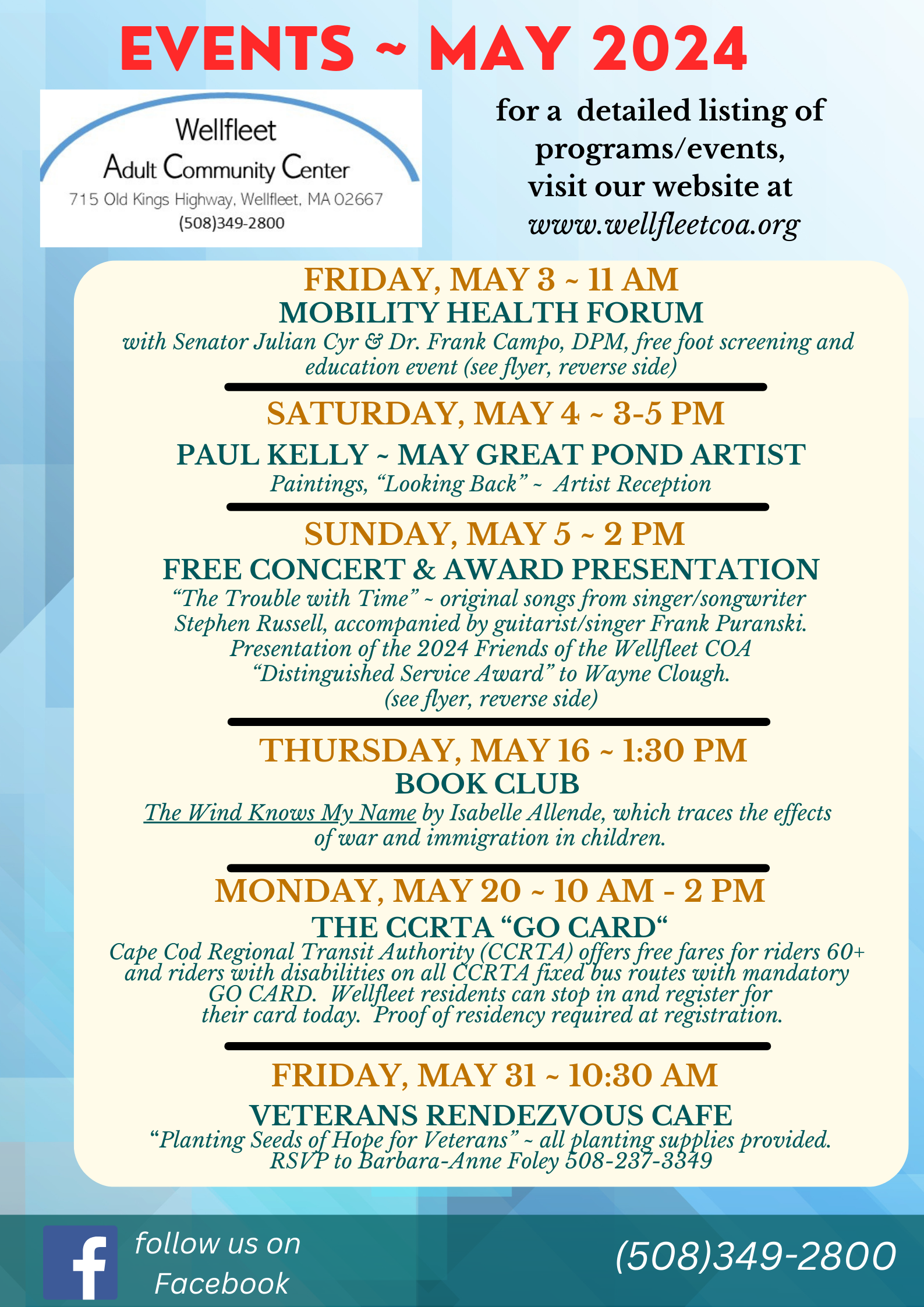 News and Announcements — Wellfleet Adult Community Center