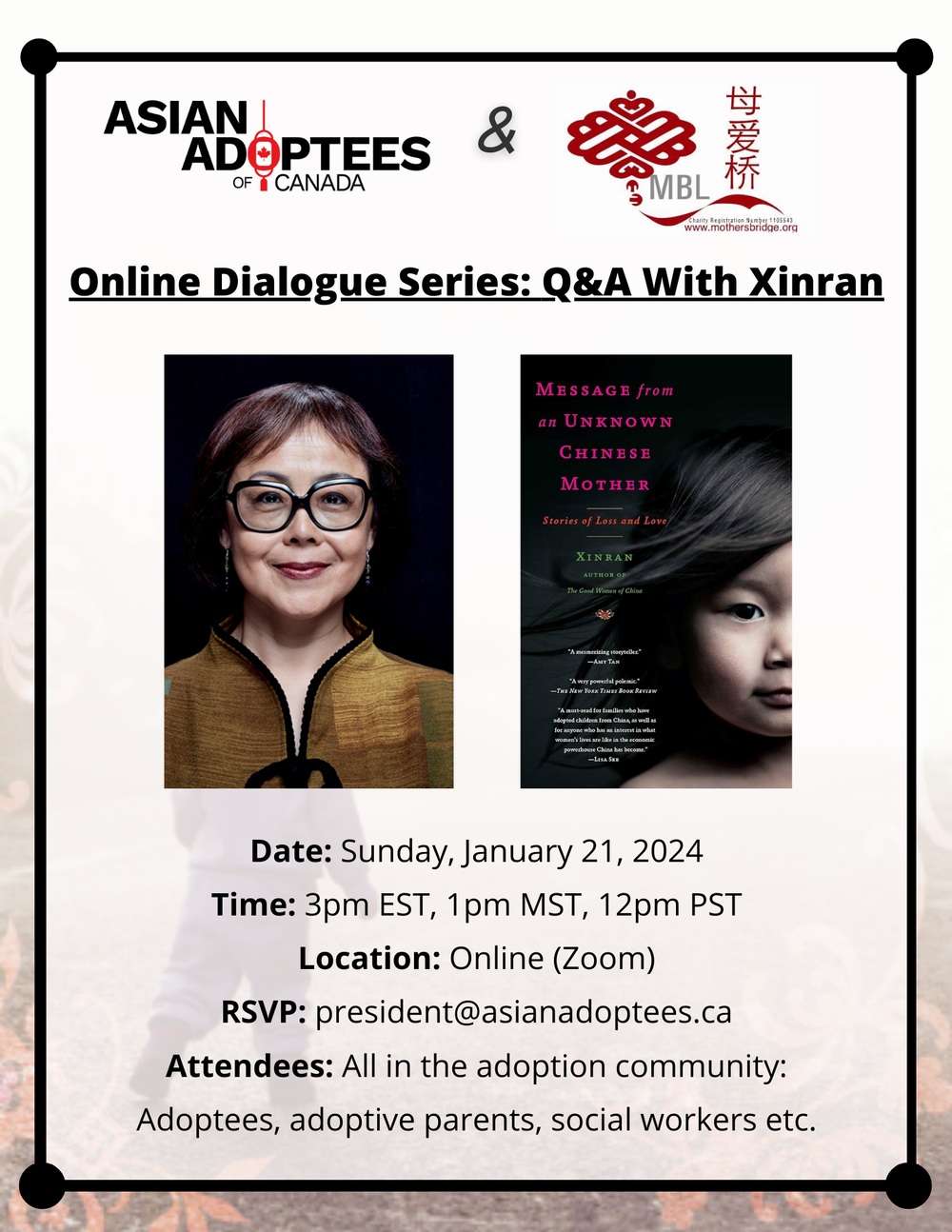 Online Dialogue Series: Q&A With Xinran, Author of "Message from an ...