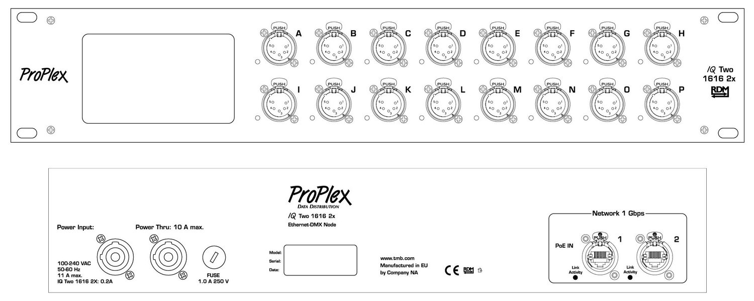 ProPlex IQ Two 1616 2x 16-Way Ethernet-DMX Node — ProPlex