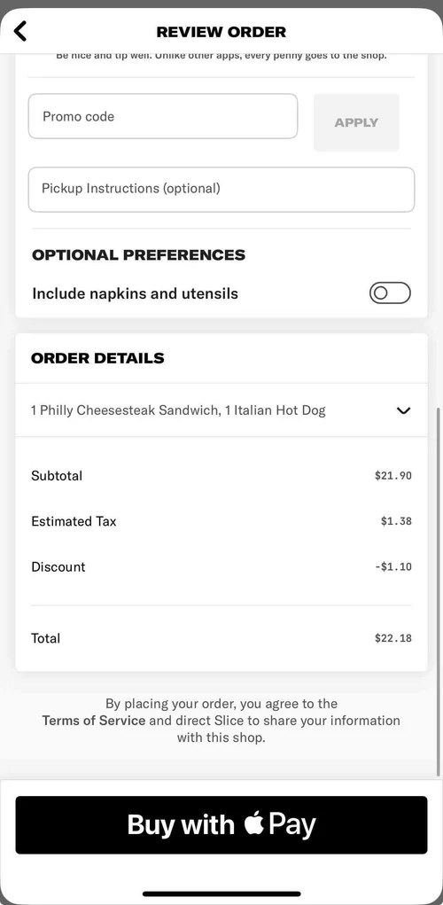 Slice Online Ordering Slice App