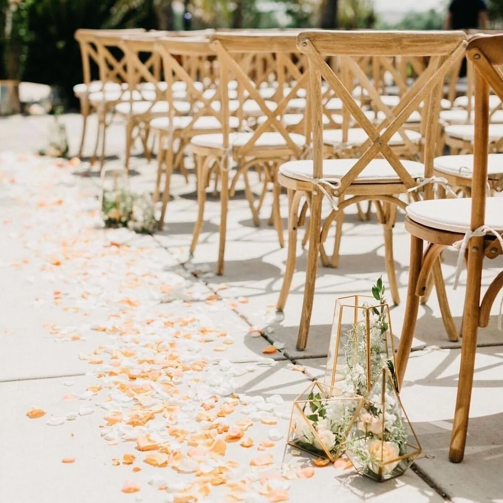 Wood cross back chair — Memorable Events