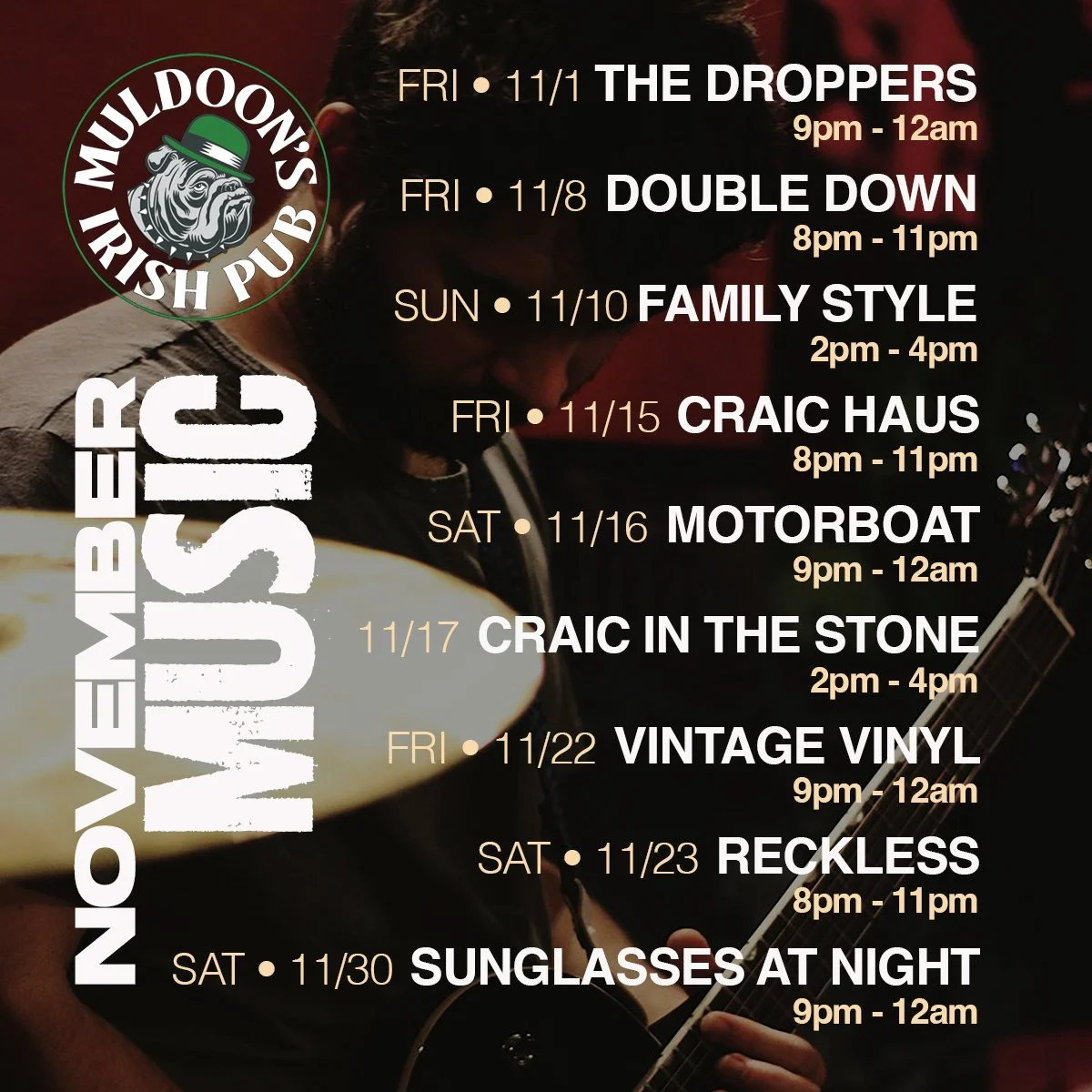 Calendar — Muldoons Irish Pub