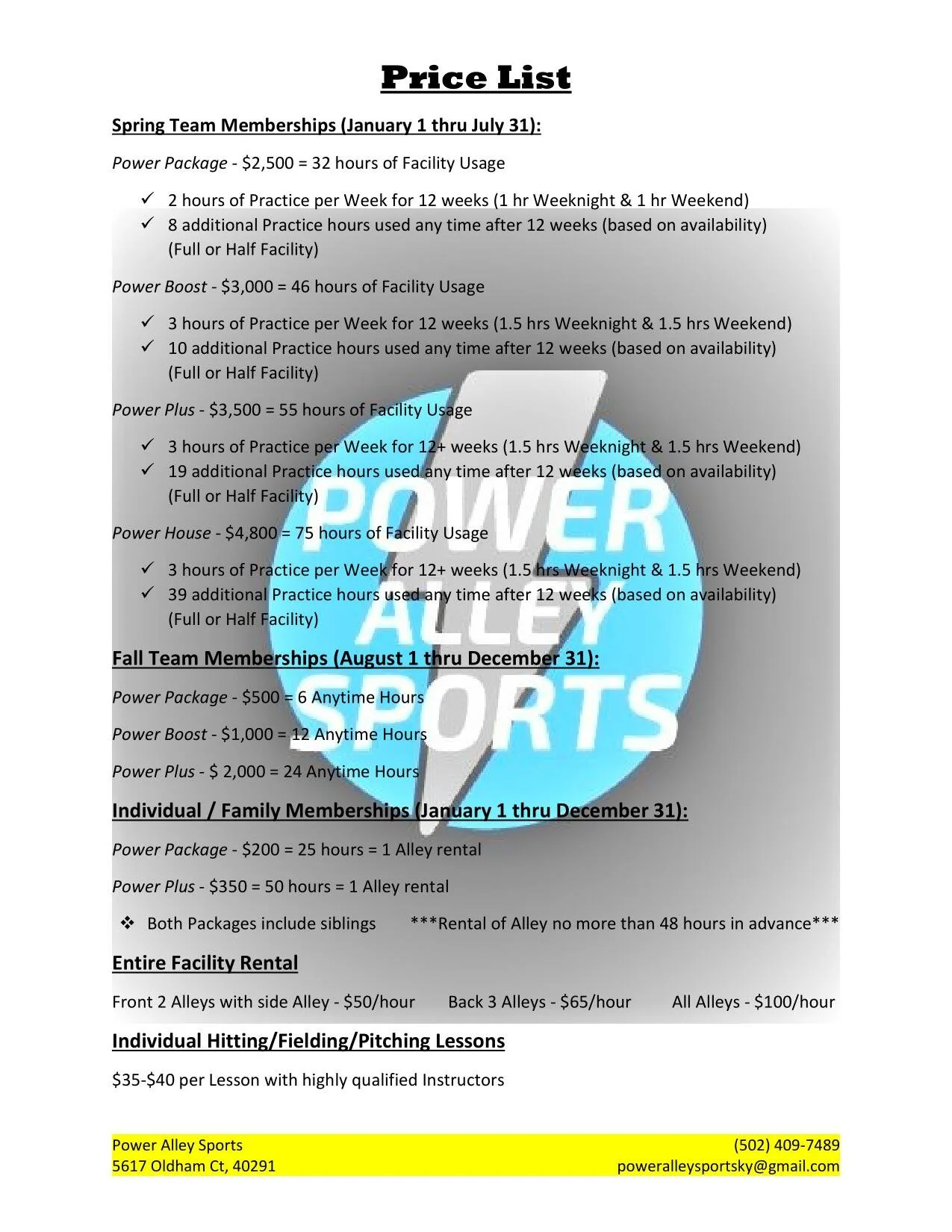 Membership — Power Alley Sports