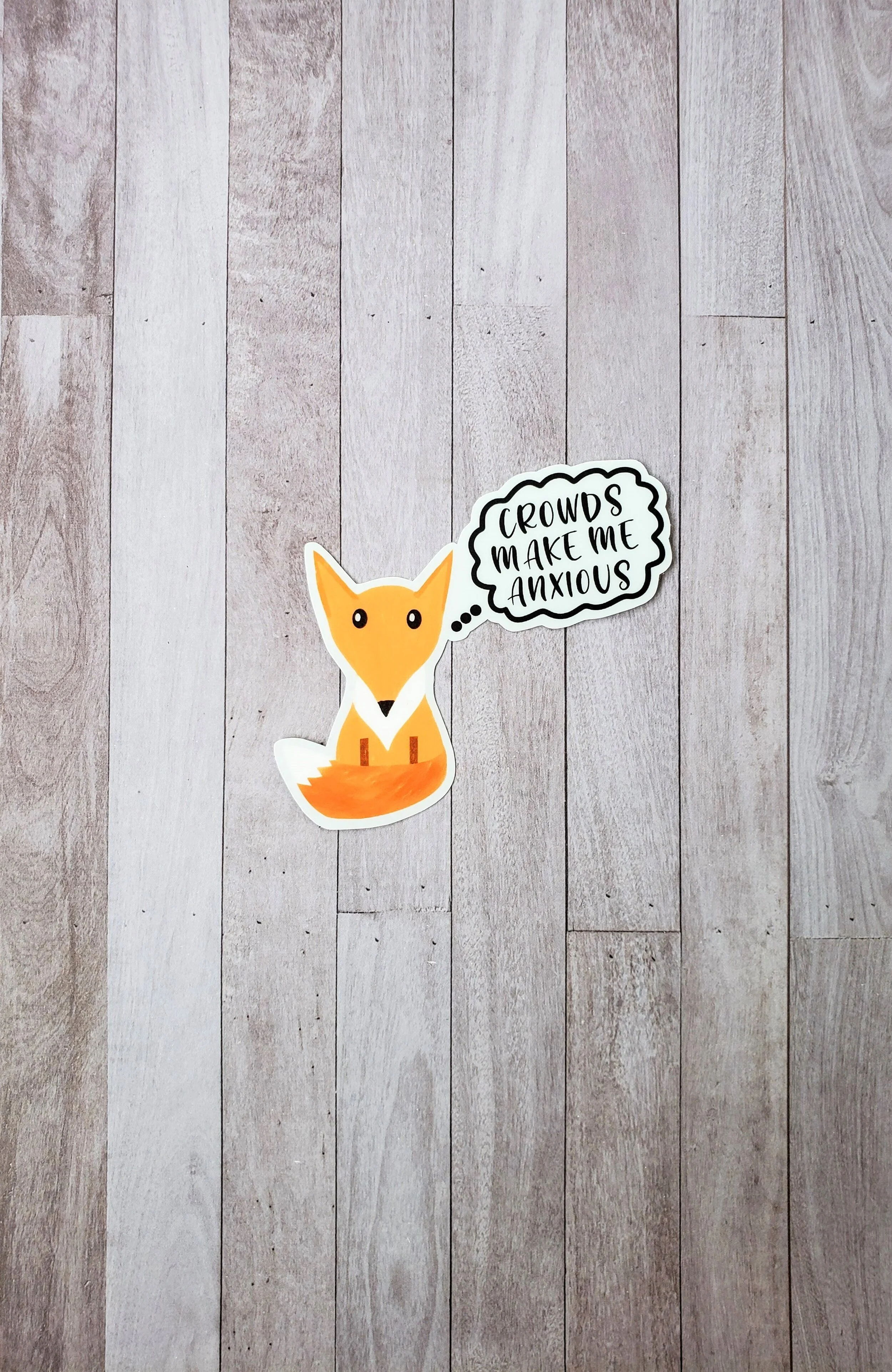 Anxiety Fox Sticker — Paper Daisy Press