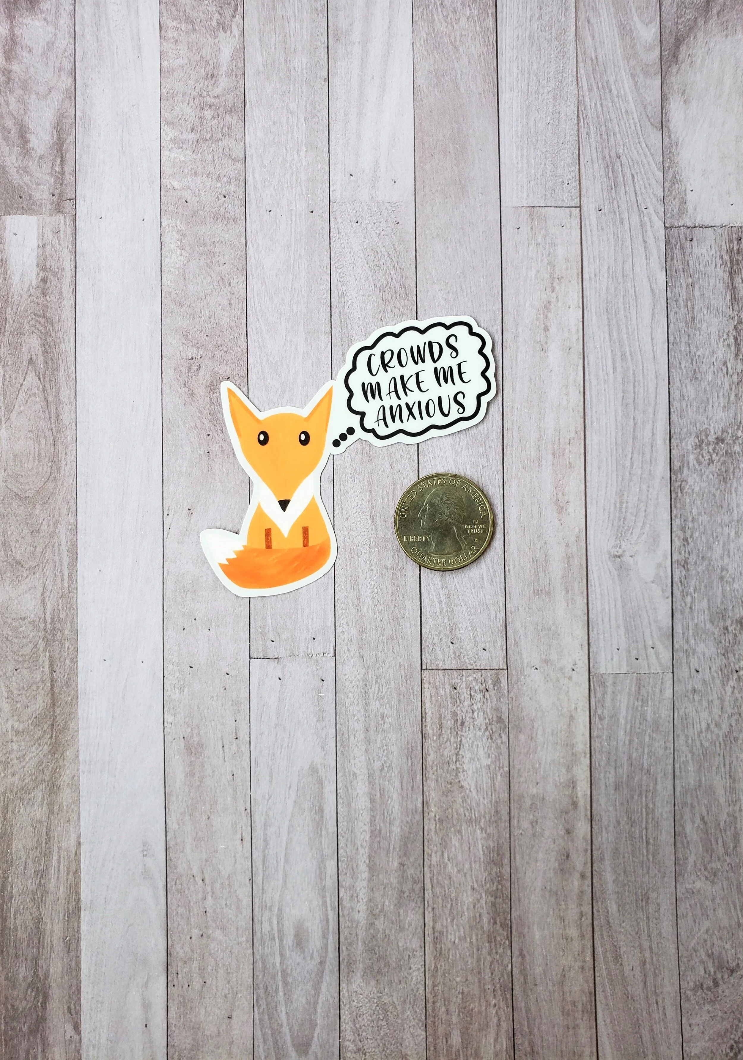 Anxiety Fox Sticker — Paper Daisy Press