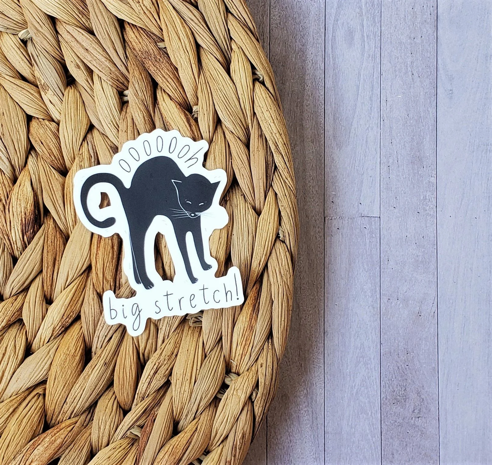 Ooh Big Stretch Cat Sticker — Paper Daisy Press