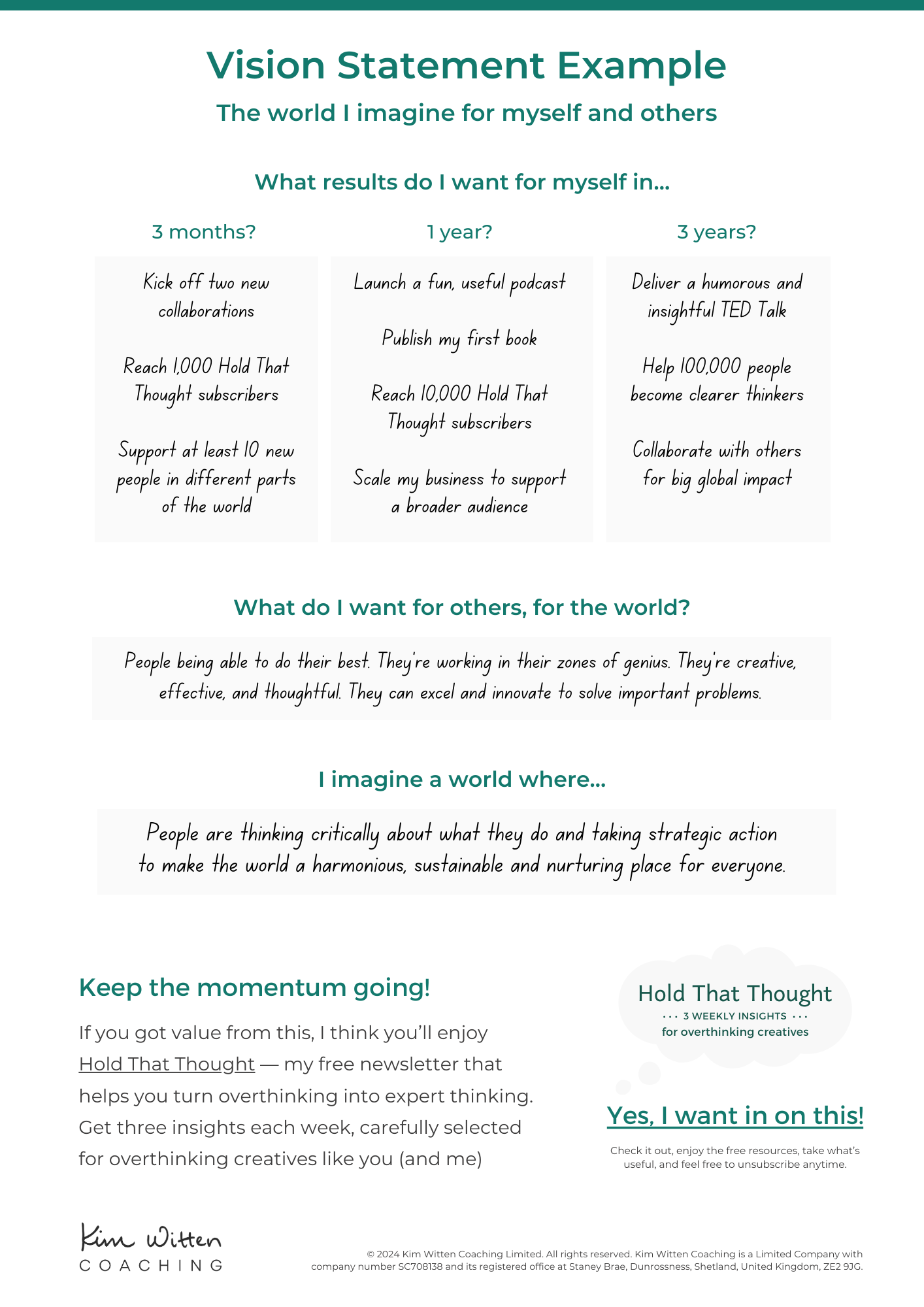 Set your Vision for the world you want — Kim Witten