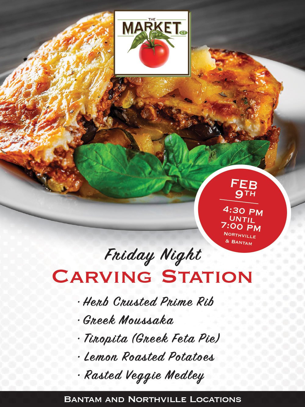 Friday Carving Menu — The Market CT