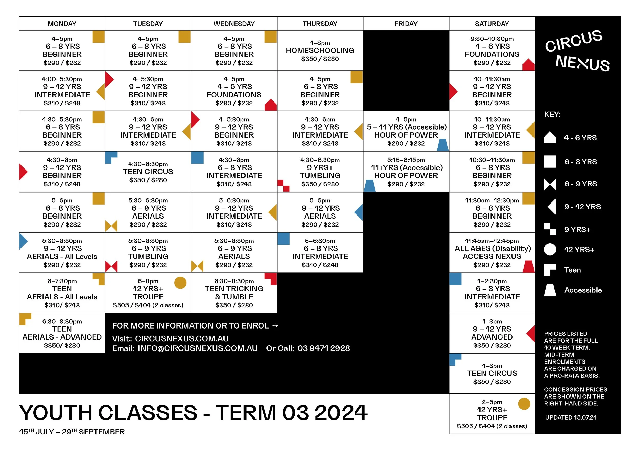 Timetable — Circus Nexus