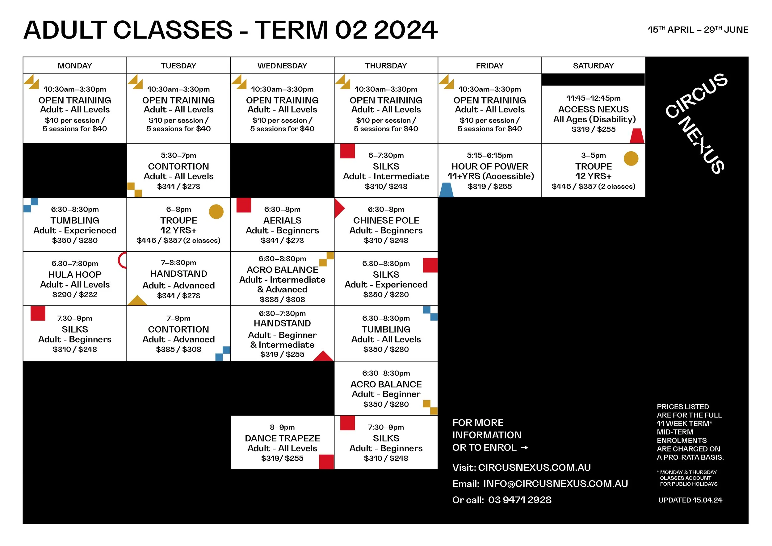 Timetable — Circus Nexus