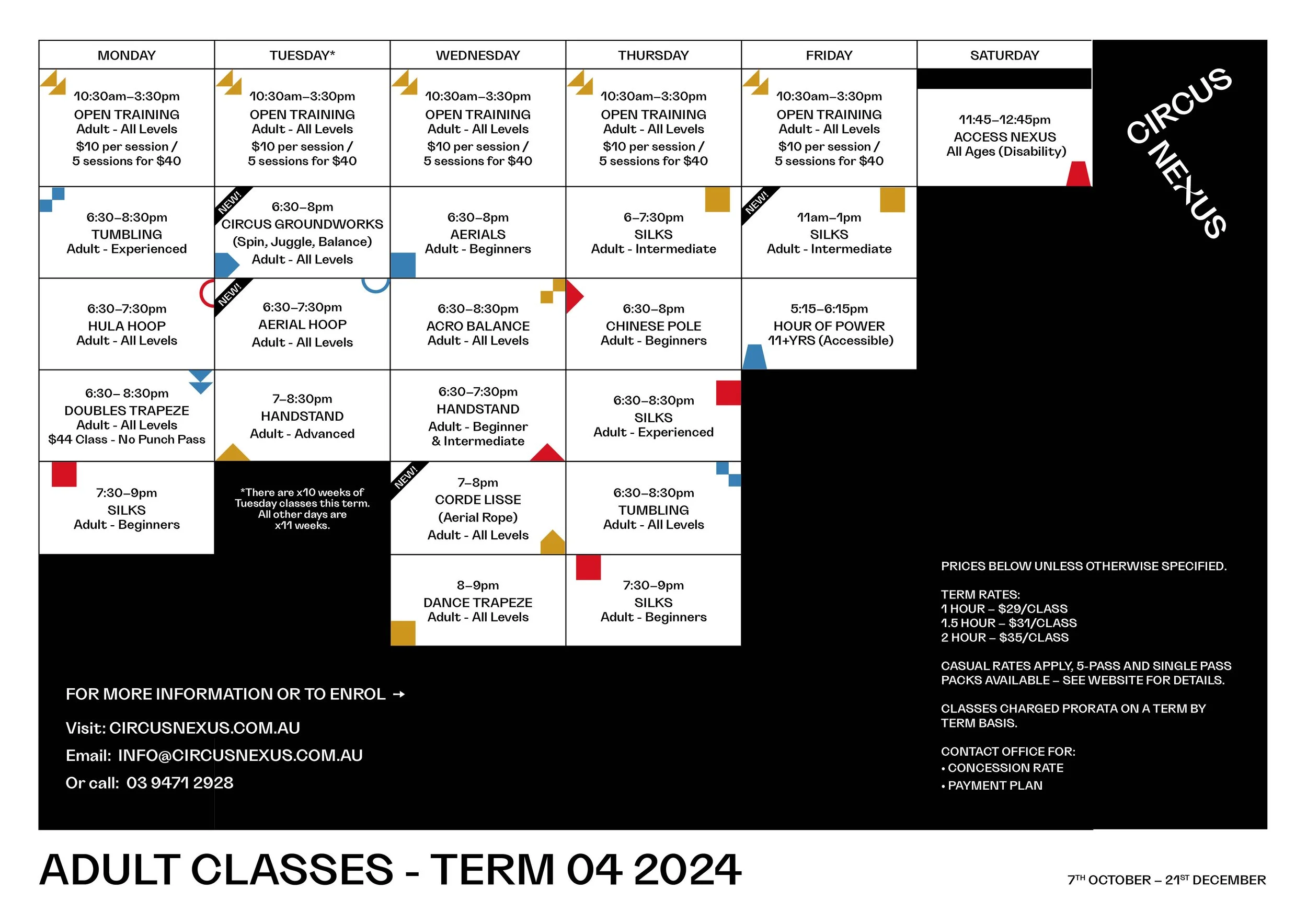 Timetable — Circus Nexus