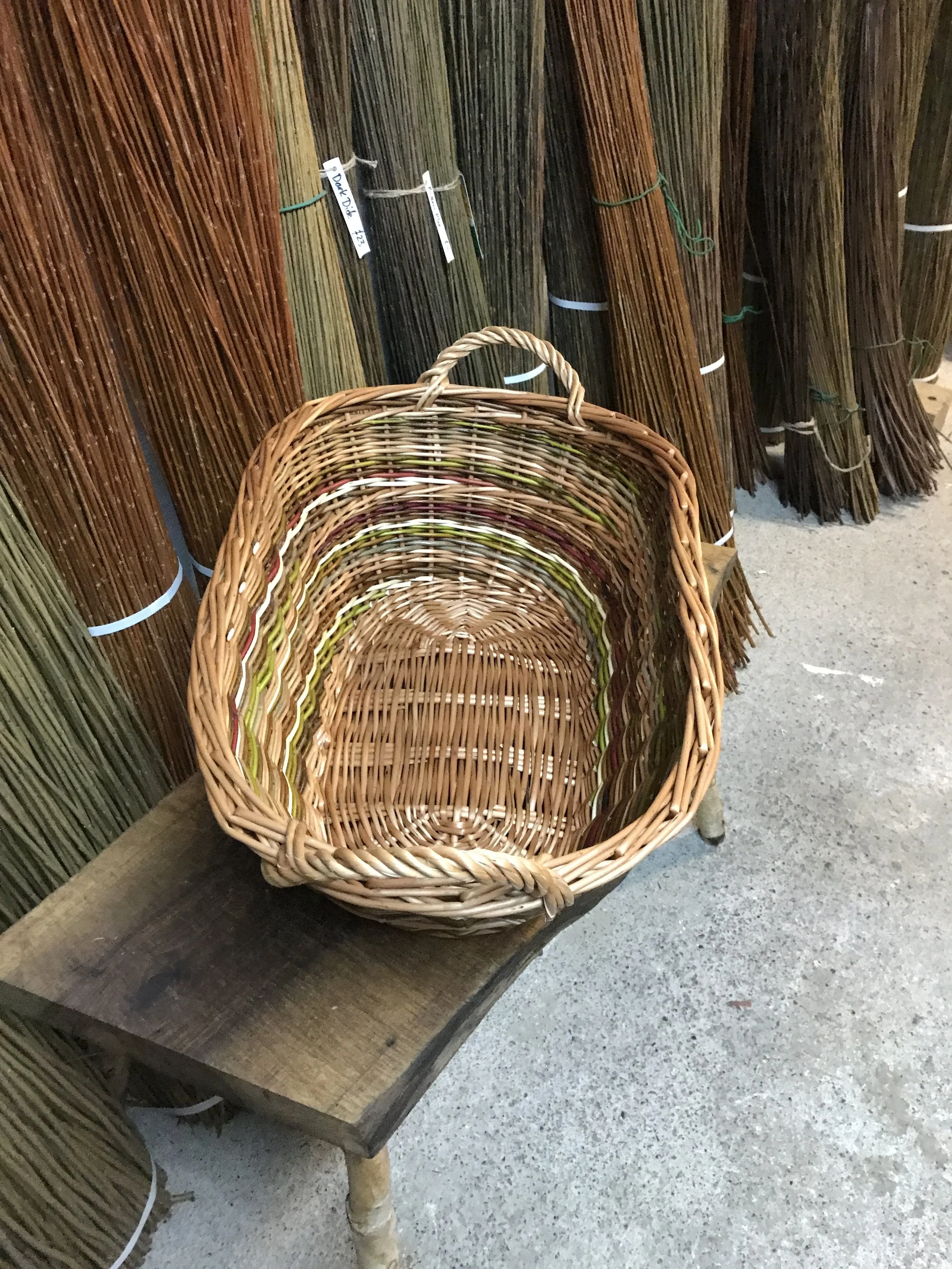 English square log basket — Geoff Travers Basket maker