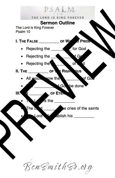 Sanctity of Life, Psalm 139:13-16 Sermon notes and outline handout ...