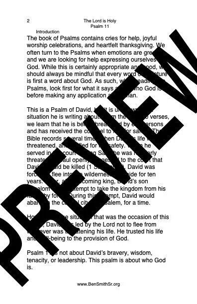 Pulpit sermon notes by Ben Smith for preaching Psalm 15. Title: "A Life ...