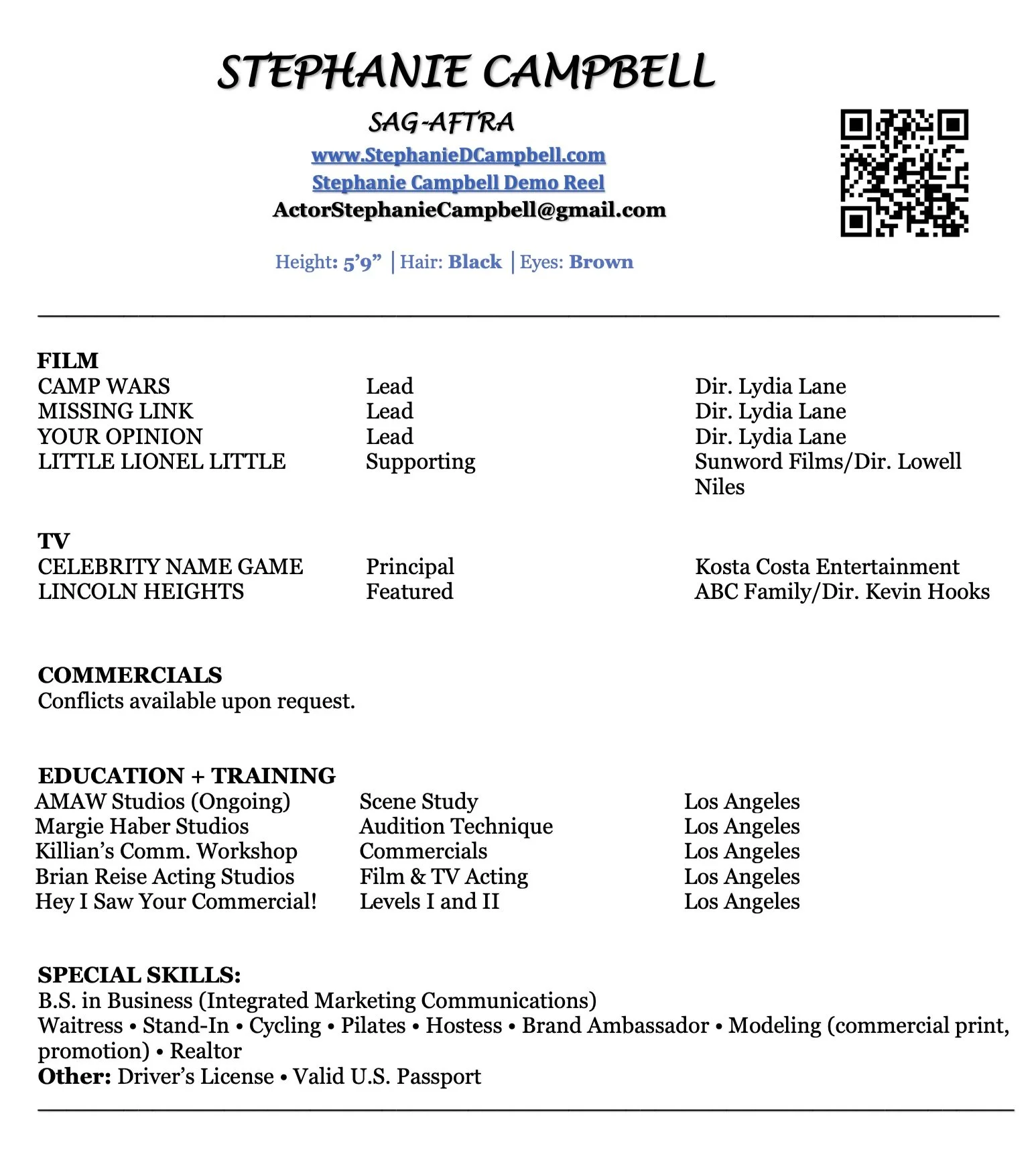 Resume — Stephanie Campbell