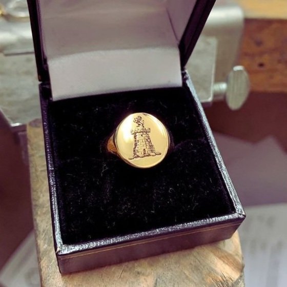 Signet Ring Engraving | Monogram Crest & Seal Engraving — Laser ...