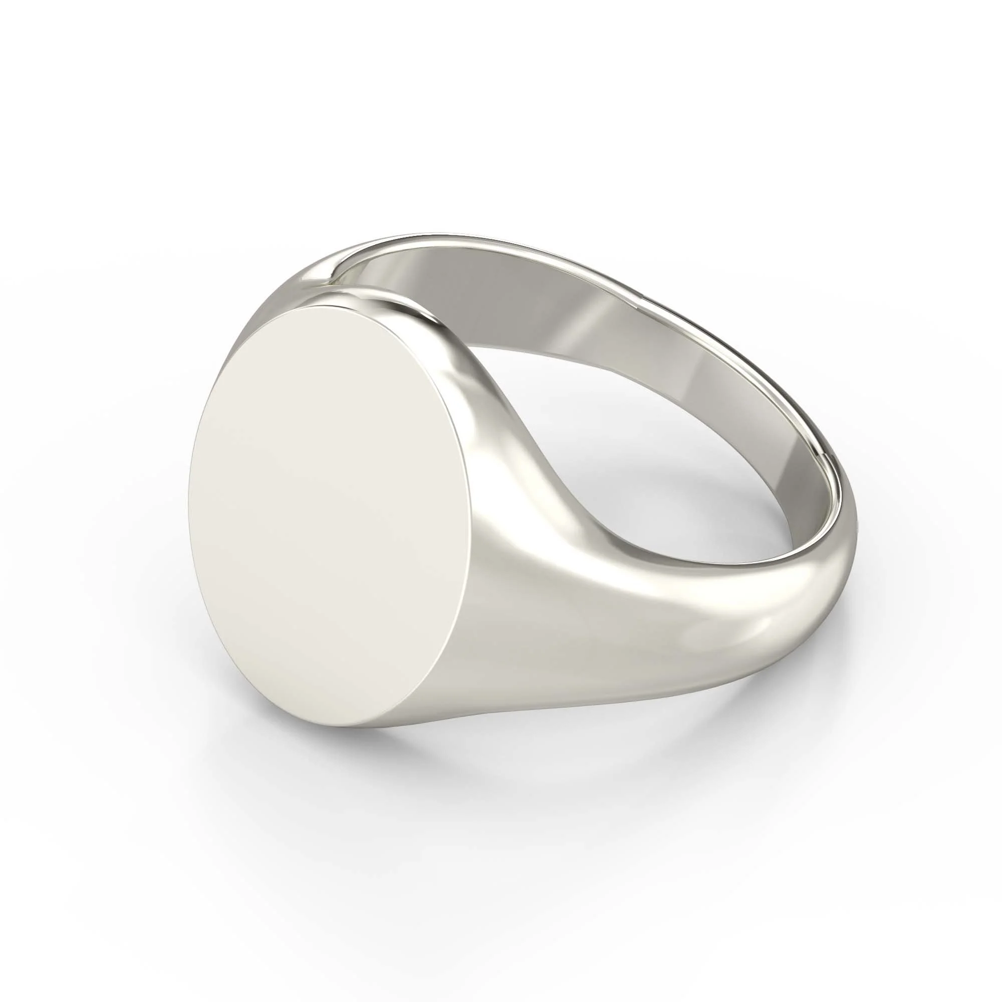 Cushion Shaped Signet Rings | 18ct White Gold — Laser Engraving Service