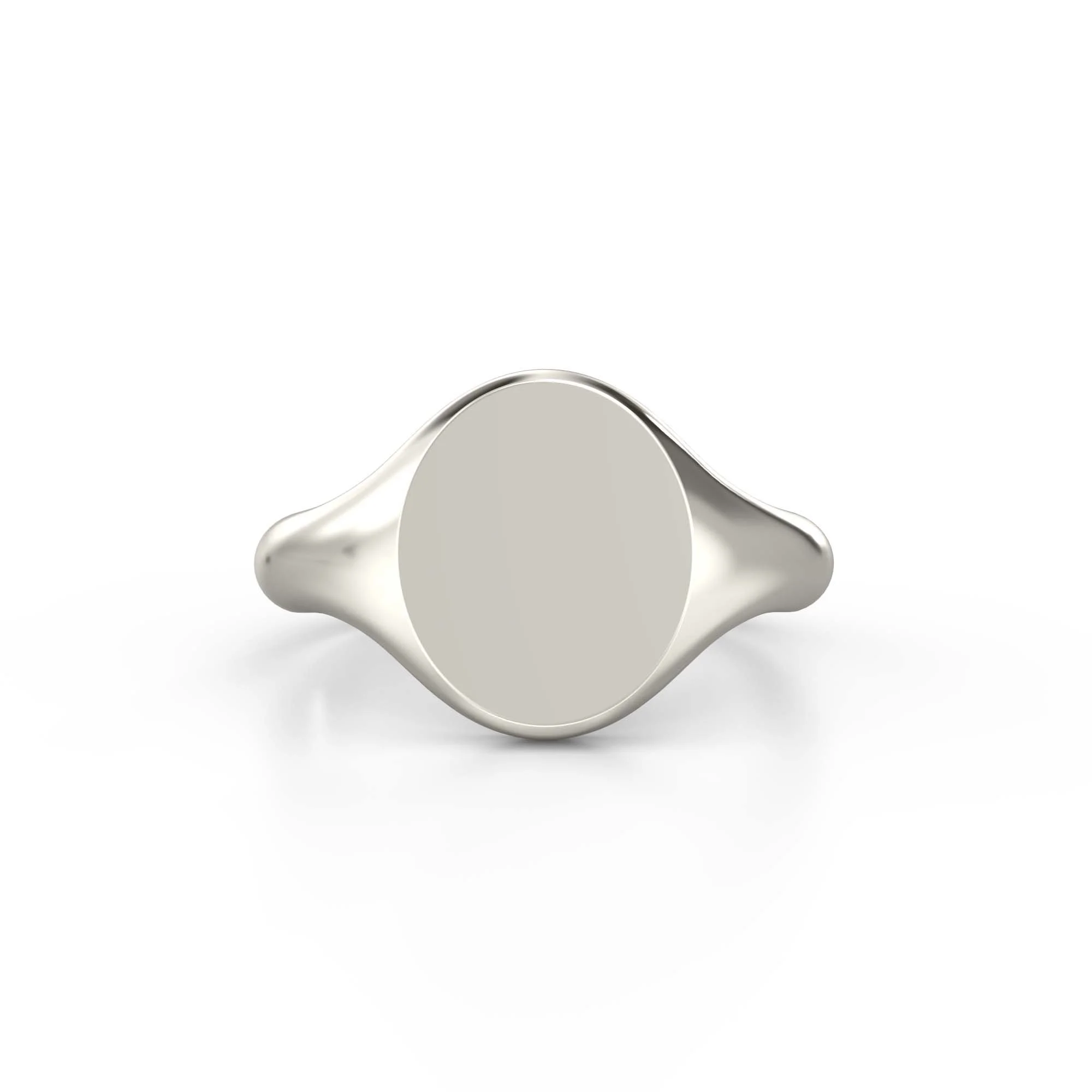 Cushion Shaped Signet Rings | 18ct White Gold — Laser Engraving Service