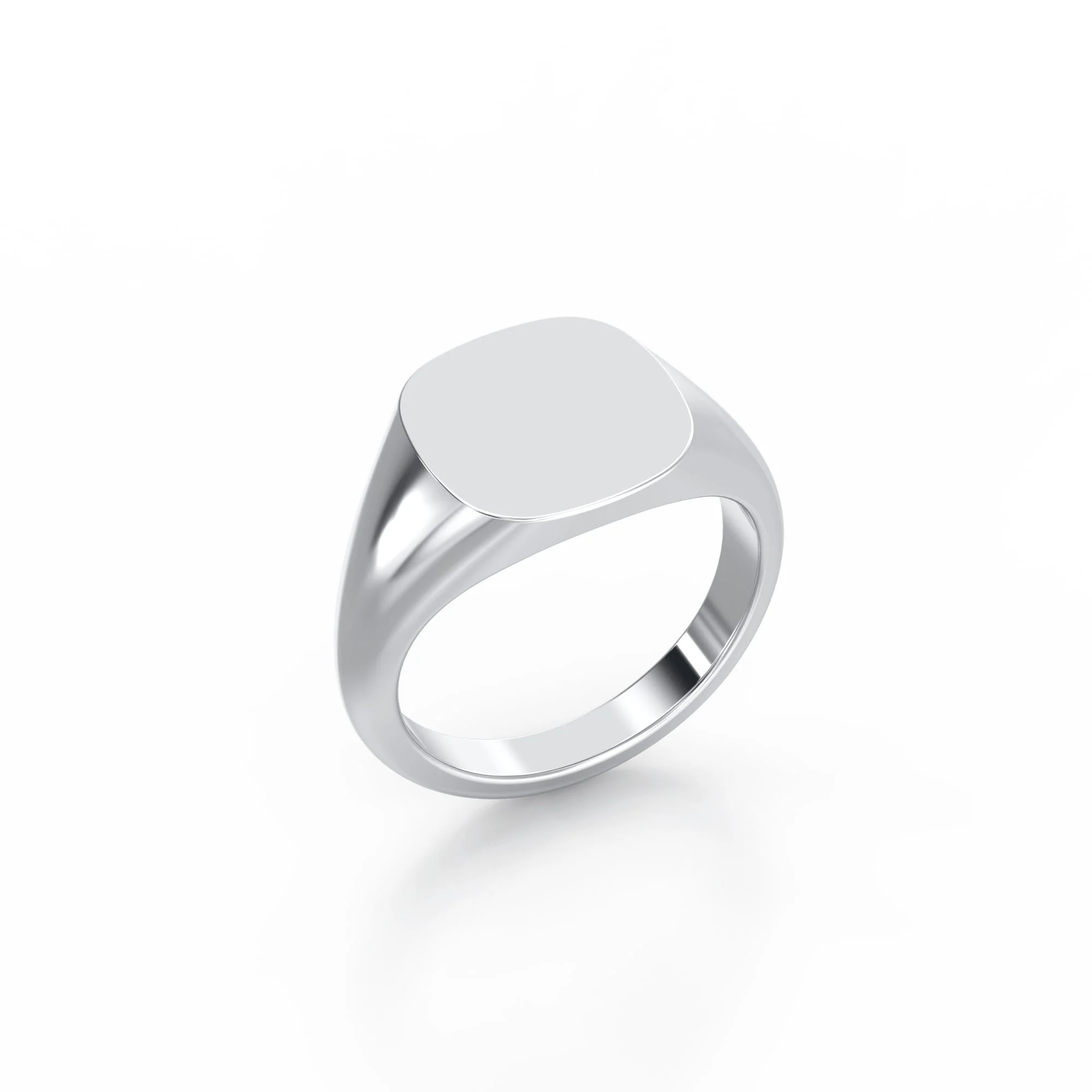 Cushion Signet Rings | Sterling Silver — Laser Engraving Service