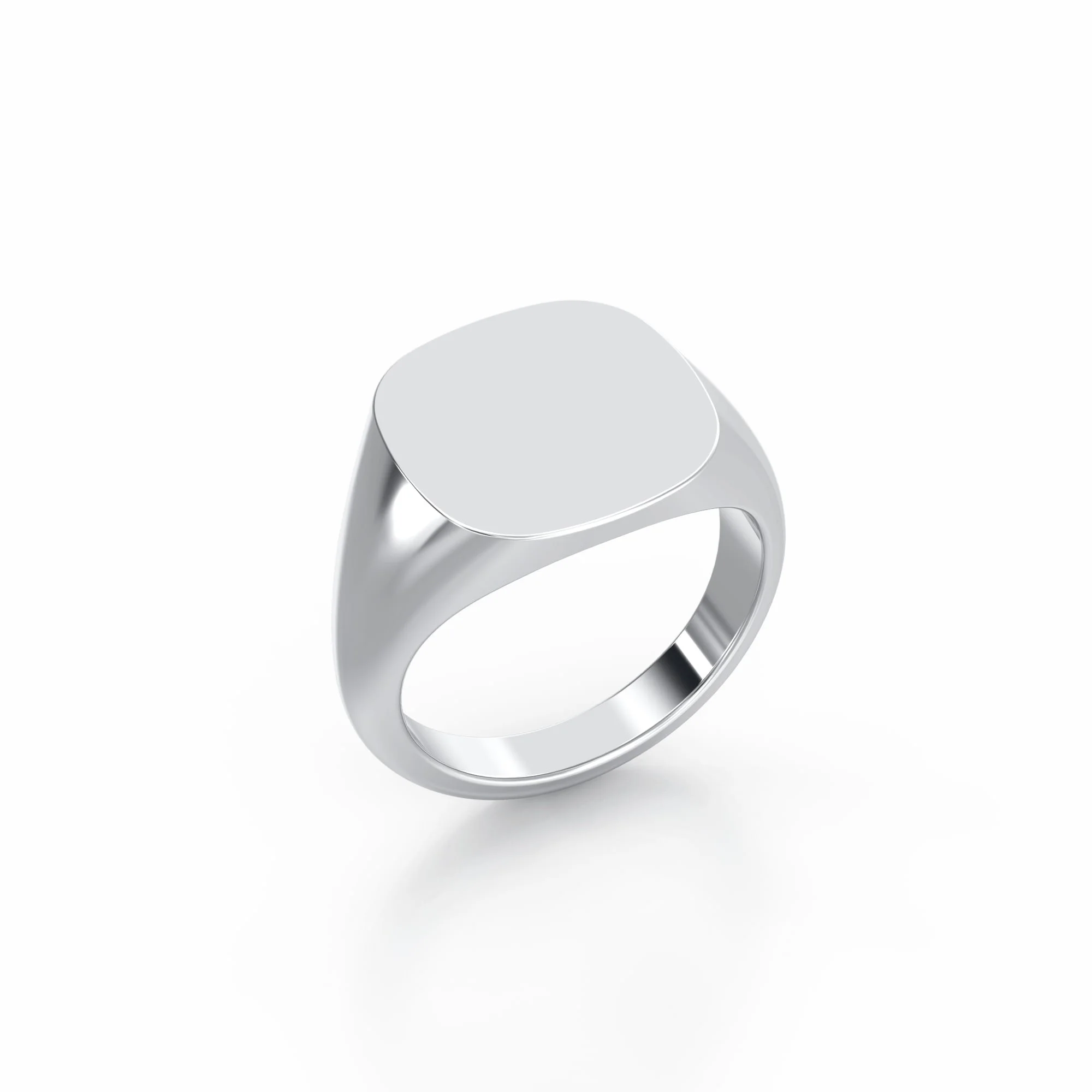 Cushion Signet Rings | Sterling Silver — Laser Engraving Service