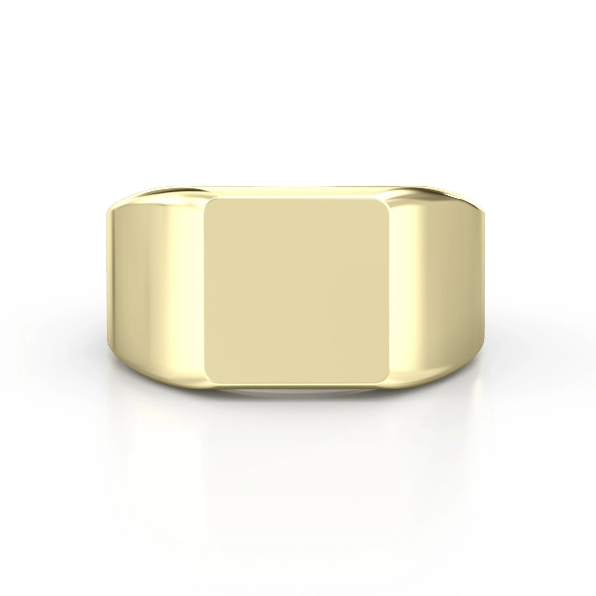 Square Signet Rings | 9ct Yellow Gold — Laser Engraving Service