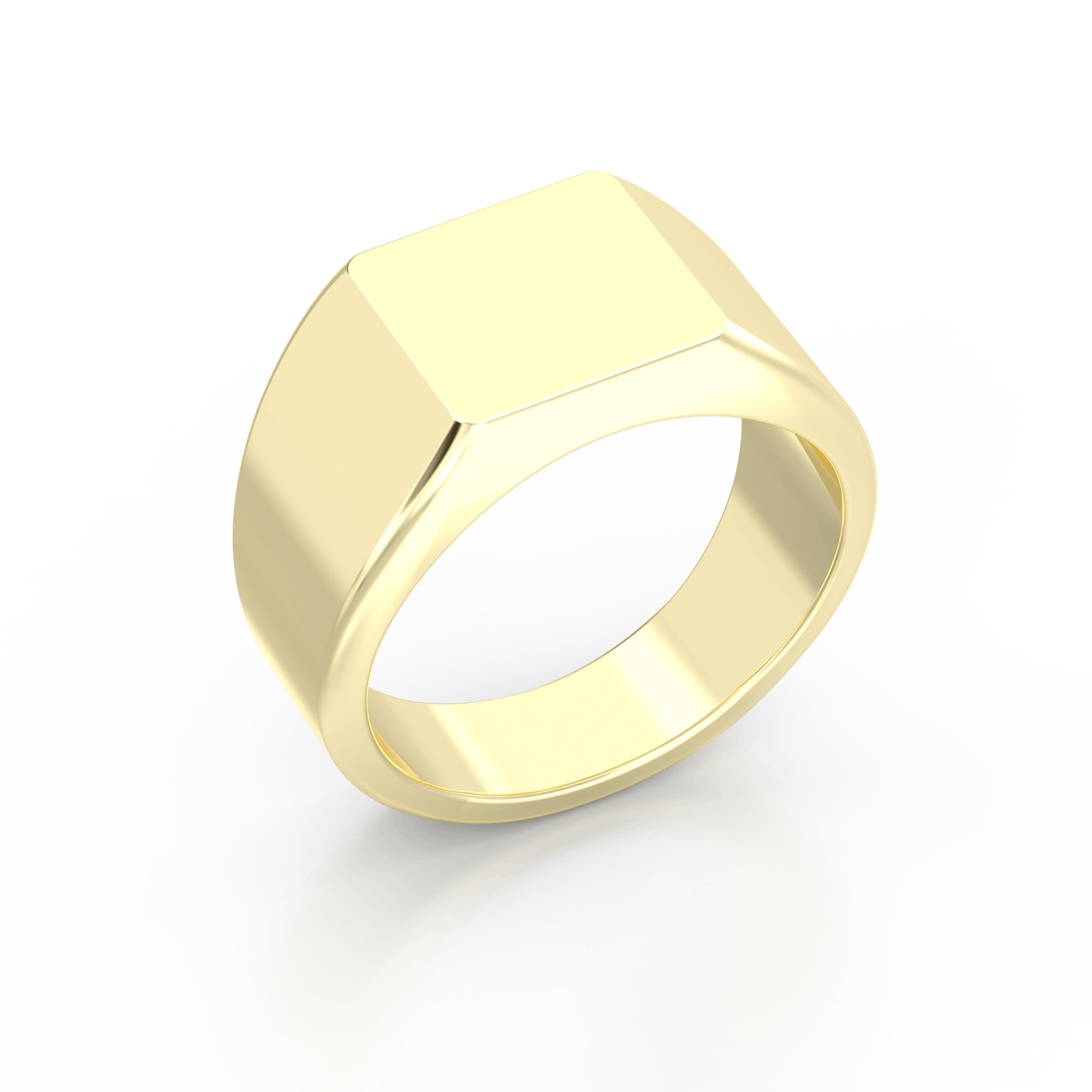 Square Signet Rings | 9ct Yellow Gold — Laser Engraving Service