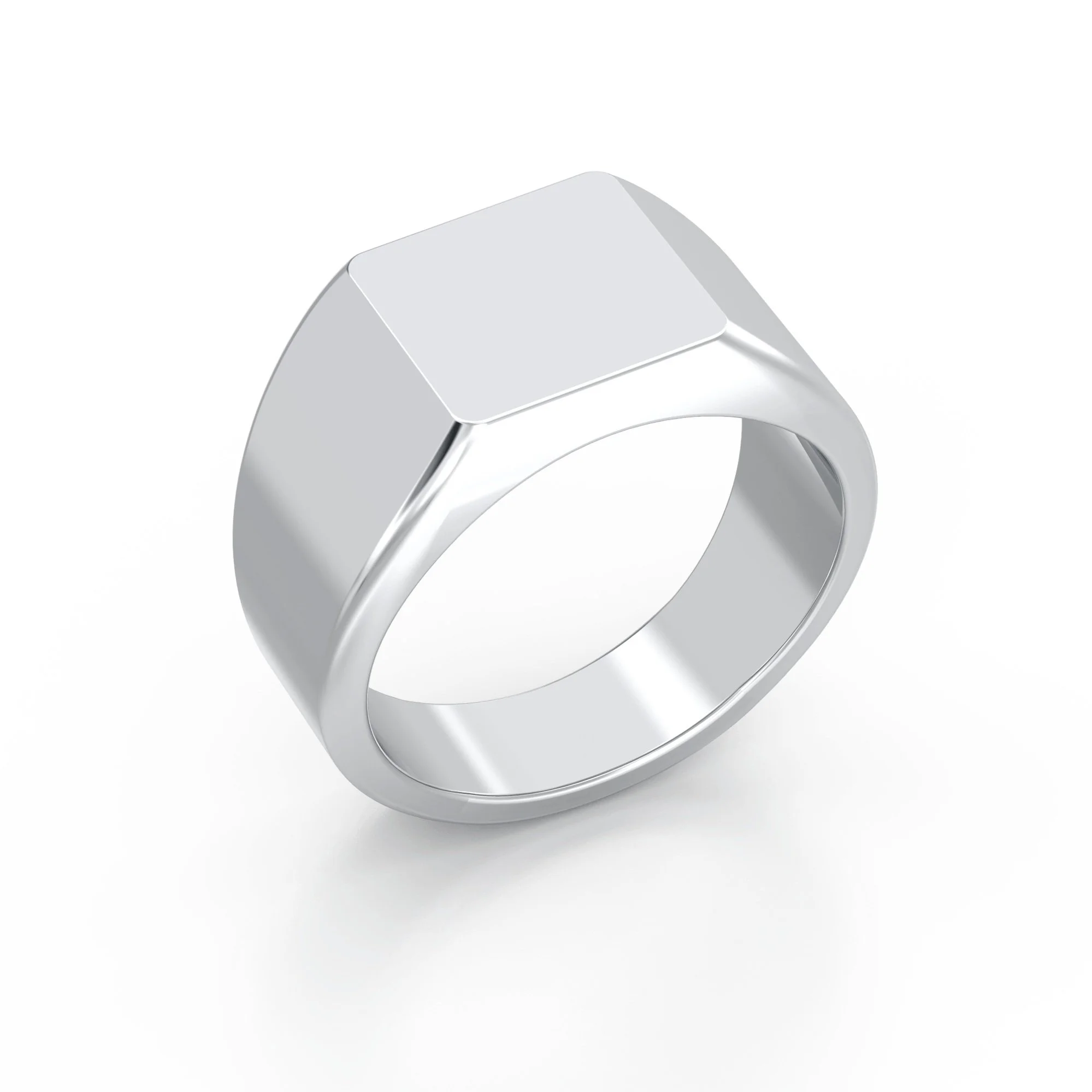 Square Signet Rings | 9ct Yellow Gold — Laser Engraving Service