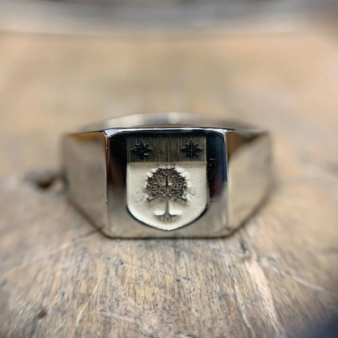 Signet Ring Engraving | Monogram Crest & Seal Engraving — Laser ...