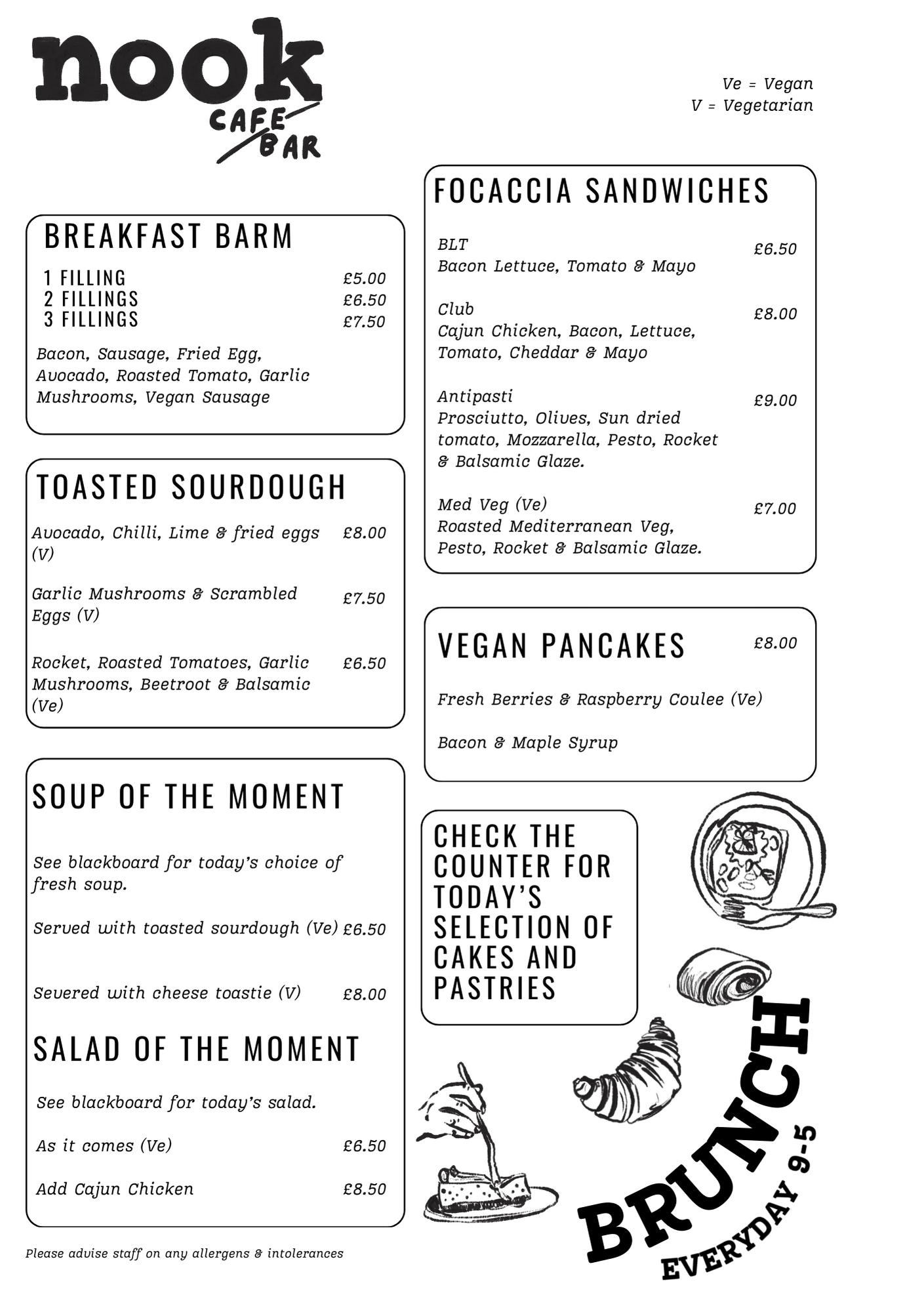 Menu 1 — nook cafe