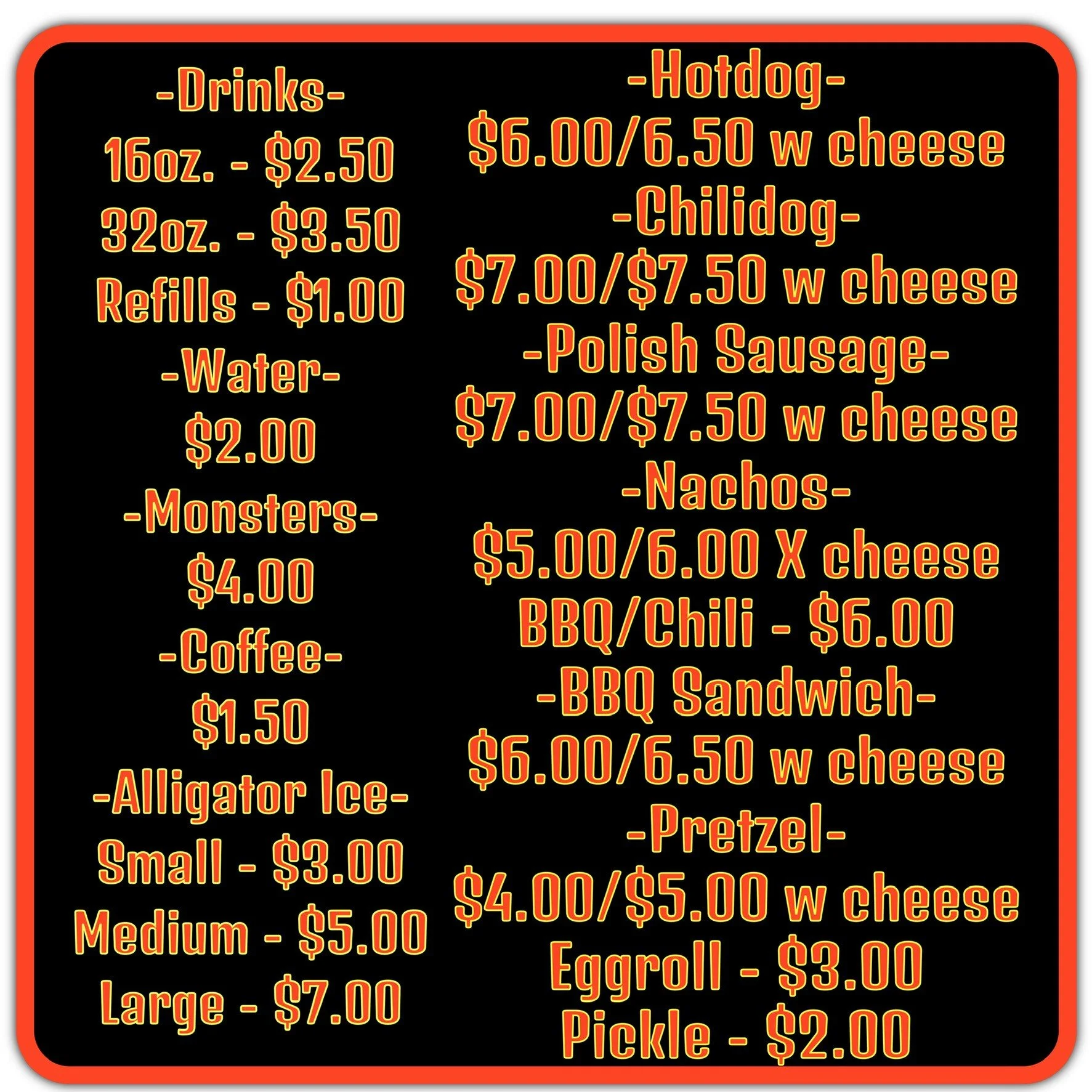 Menu — 21 Drive-In