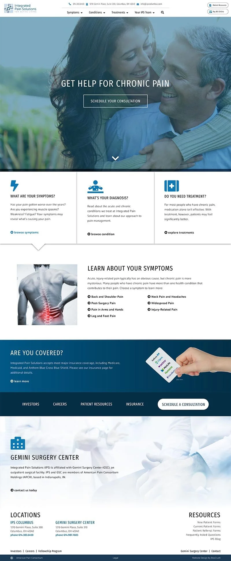 Website Design for Integrated Pain Solutions in Columbus, OH — Jillian ...