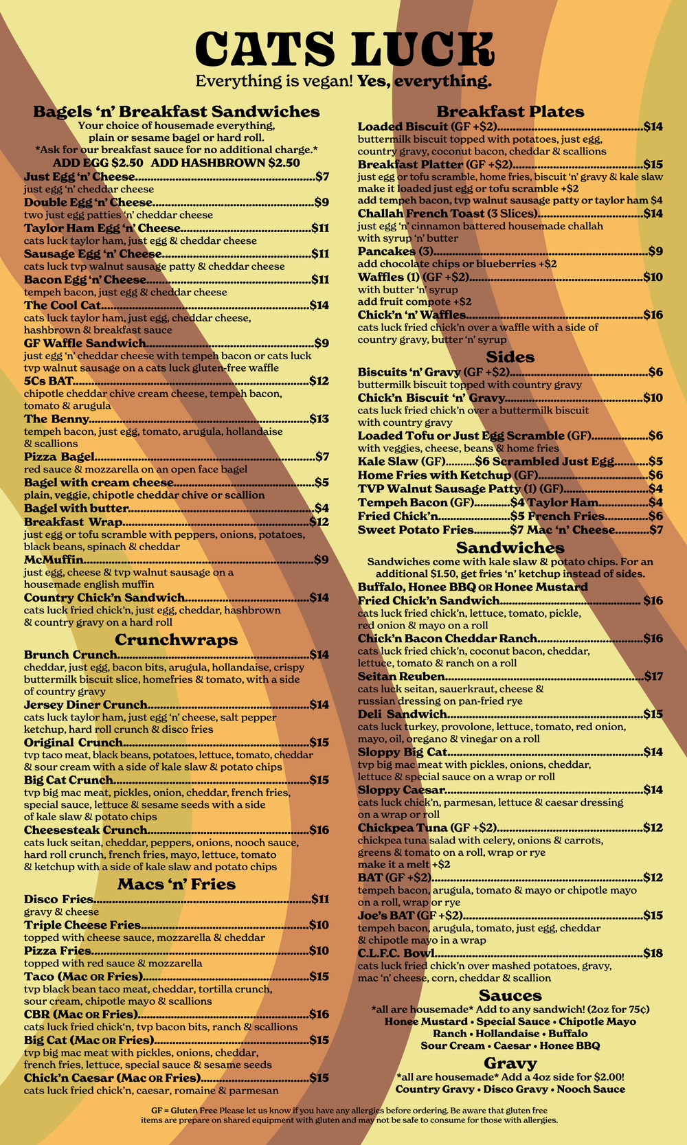 Menu (Food) — Cats Luck