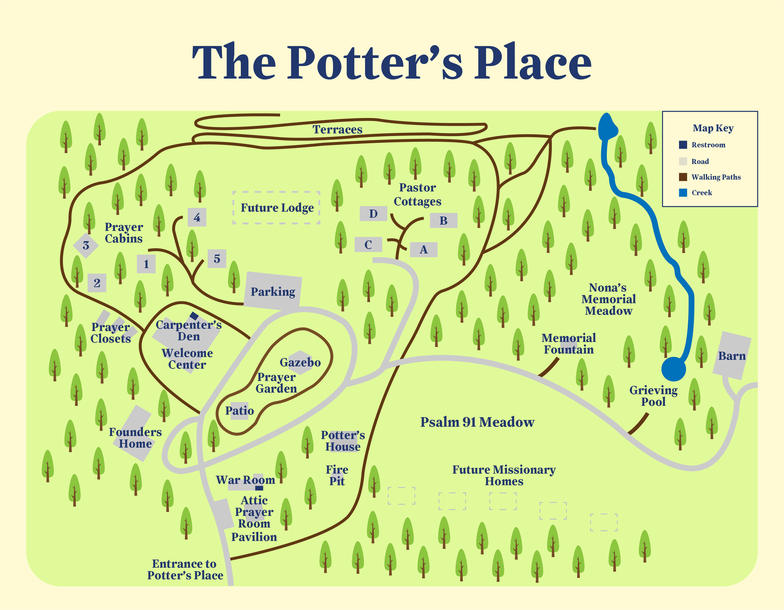 Map of The Potter's Place — The Potter's Place: Home