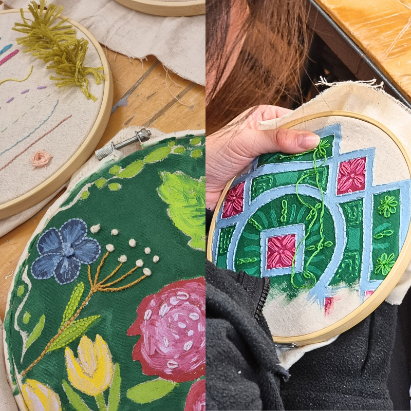 Creative Stitch Lab: Mixed Media on Fabric Course — the village square ...