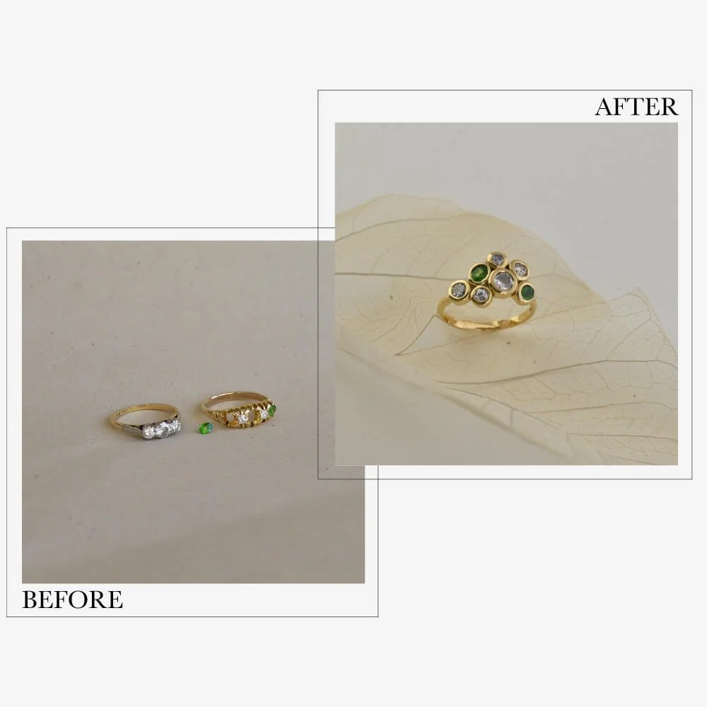 Remodelling two old engagement rings into one stunning modern ring ...