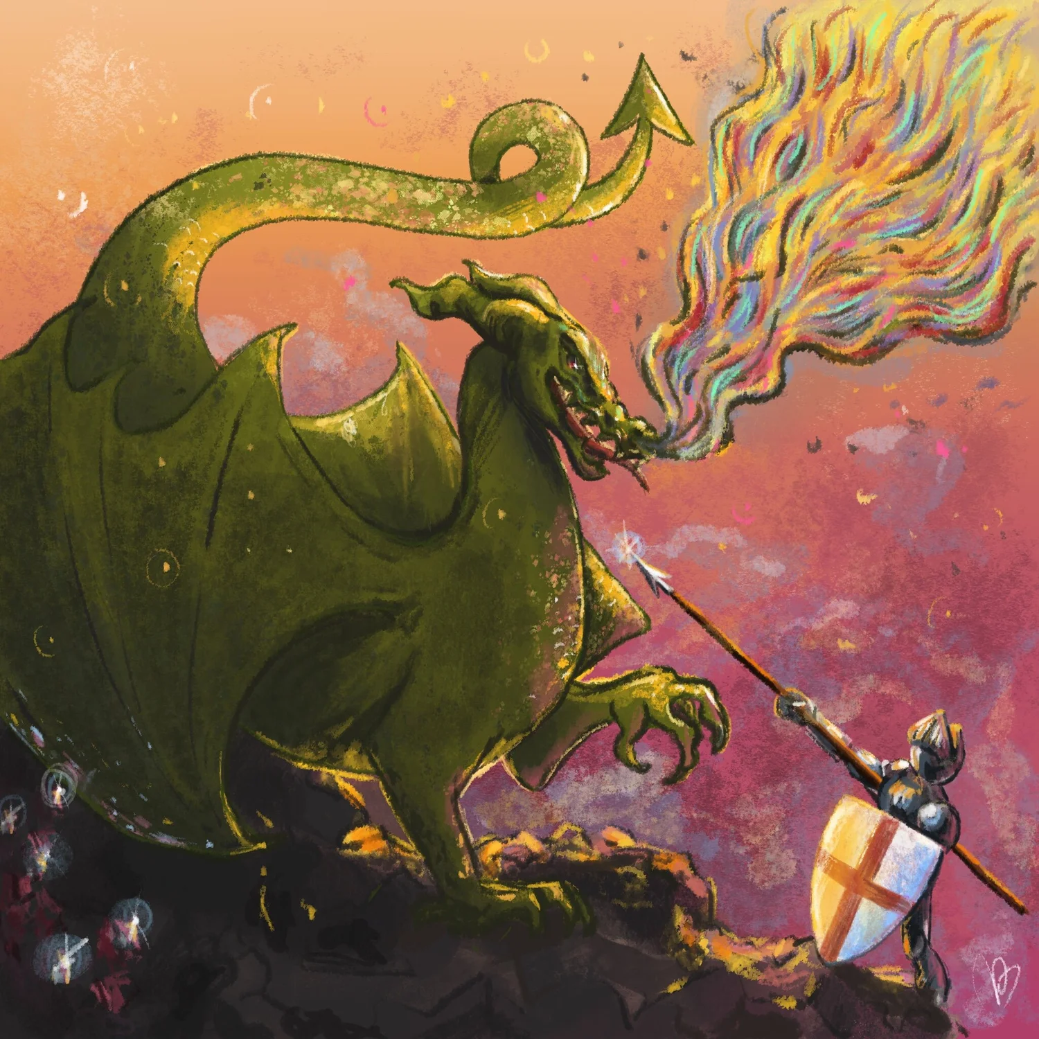 Dragon Eating A Knight