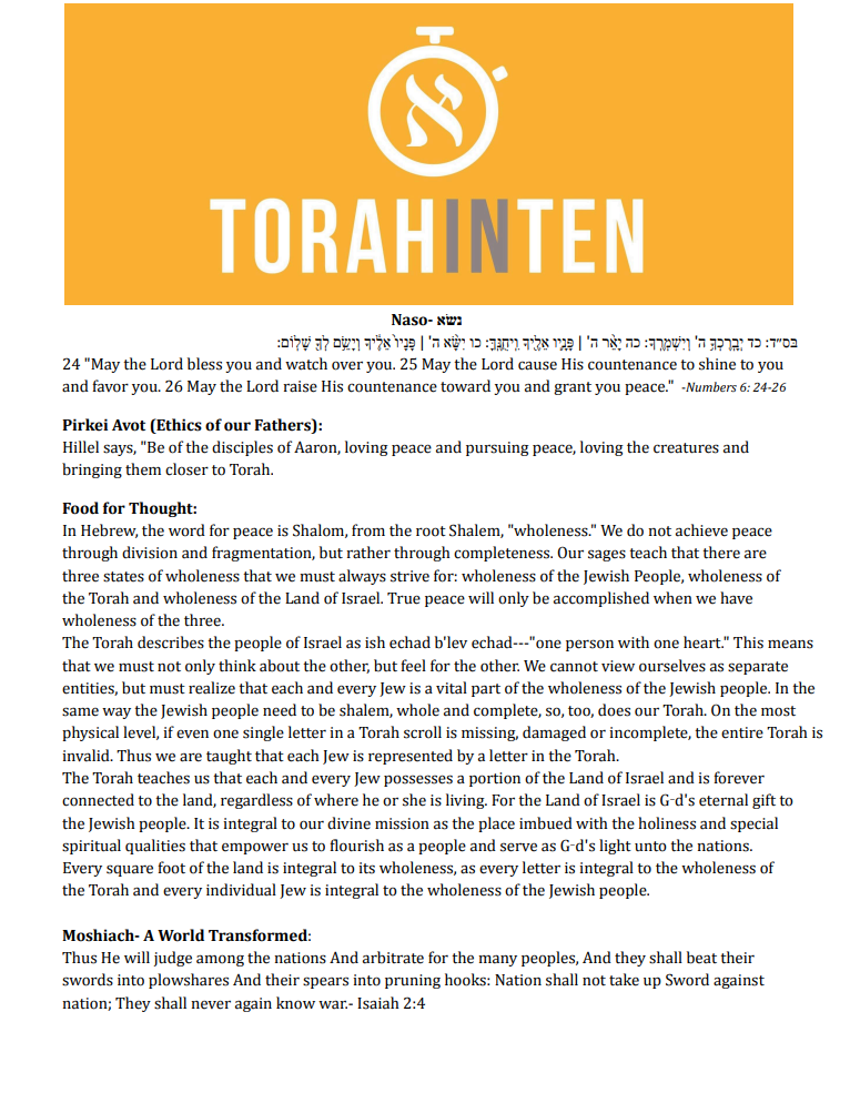 Torah in Ten Source Sheet — Torah in Ten