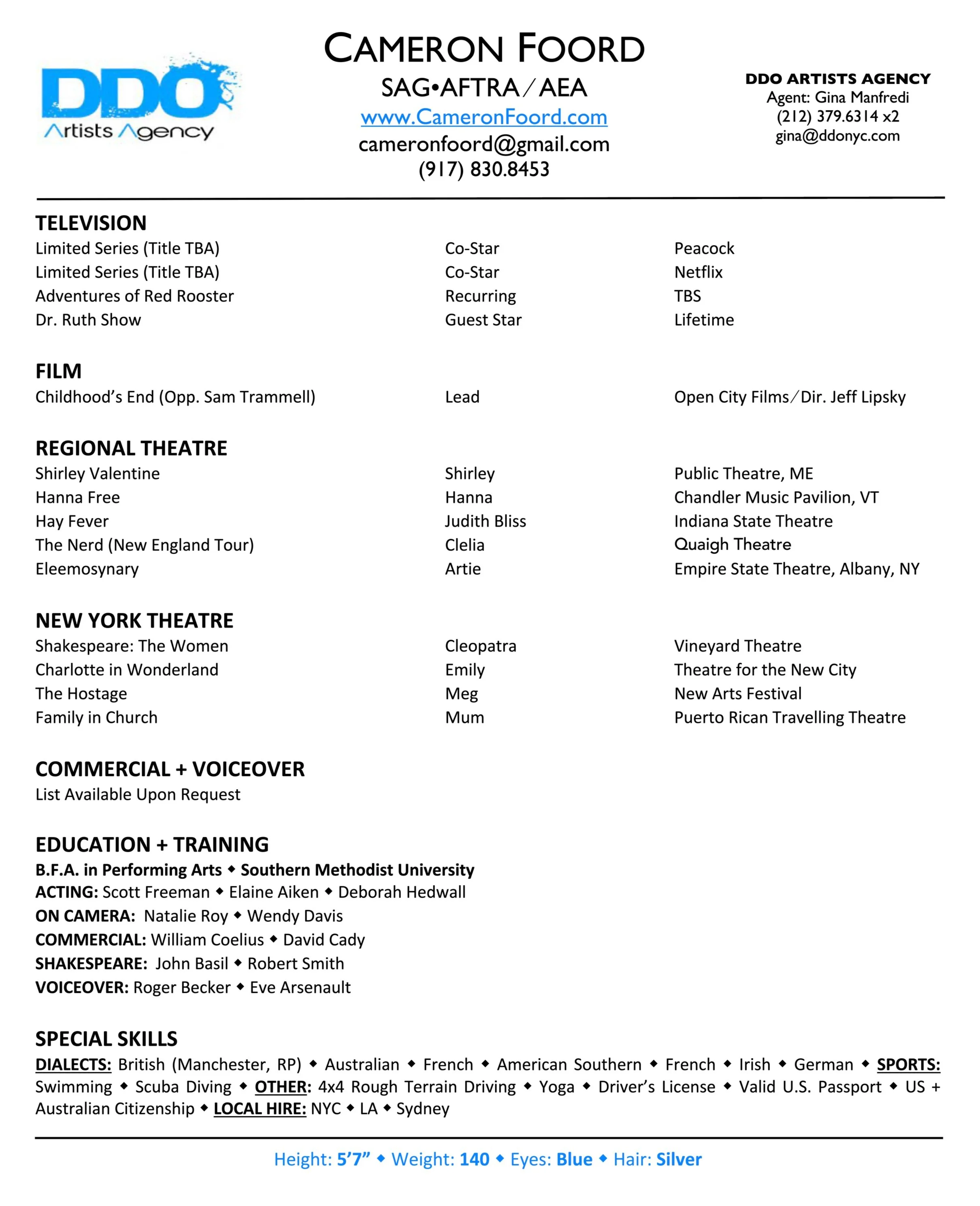 Resume — Cameron Foord