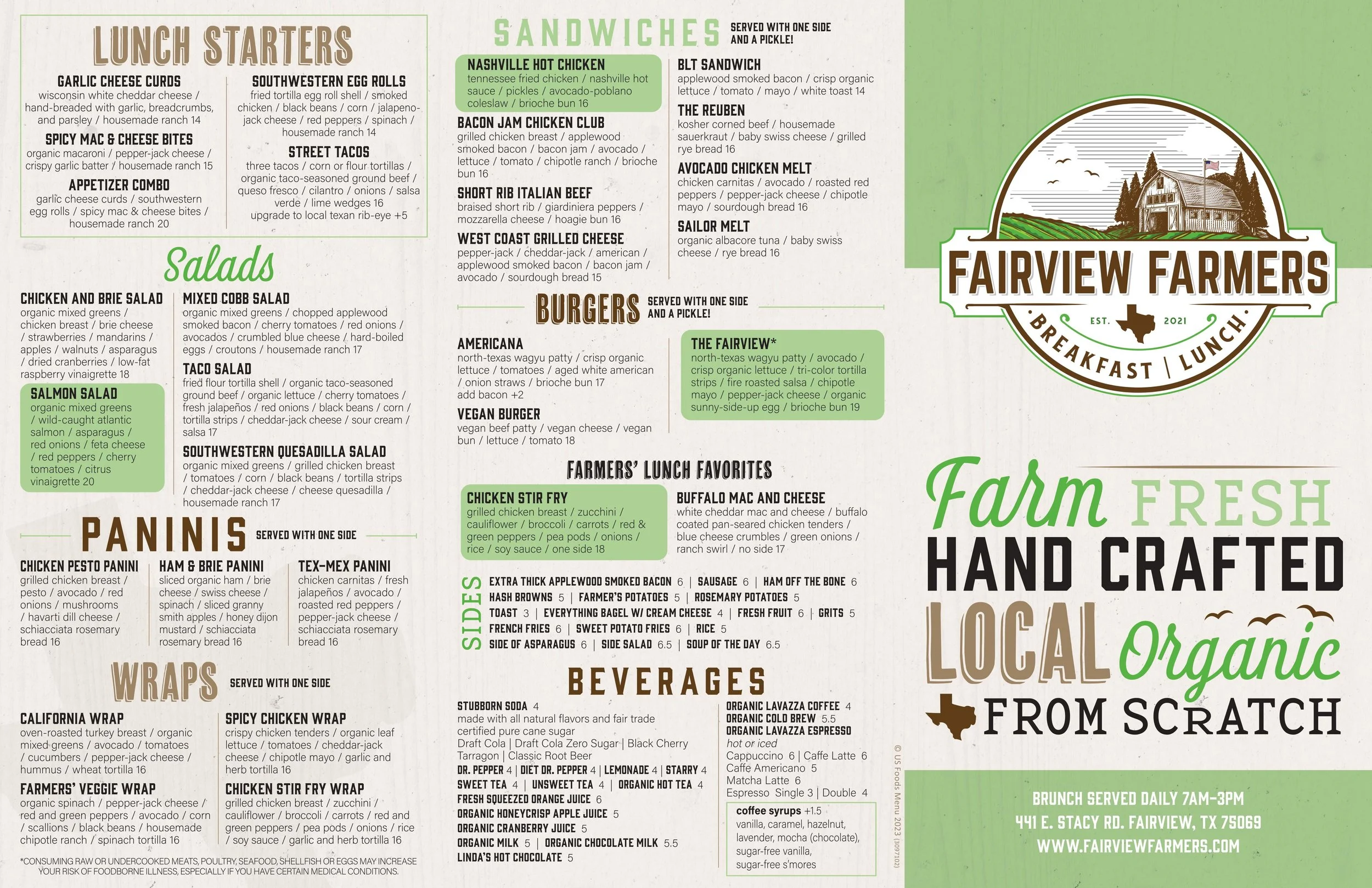 Menu — Fairview Farmers