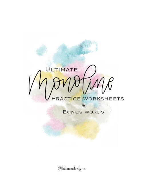 Monoline Lettering Worksheets