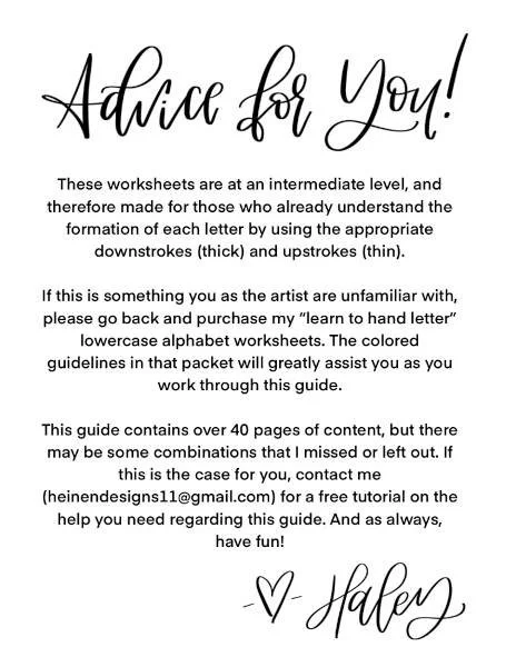 Hand-Lettering Practice Sheets